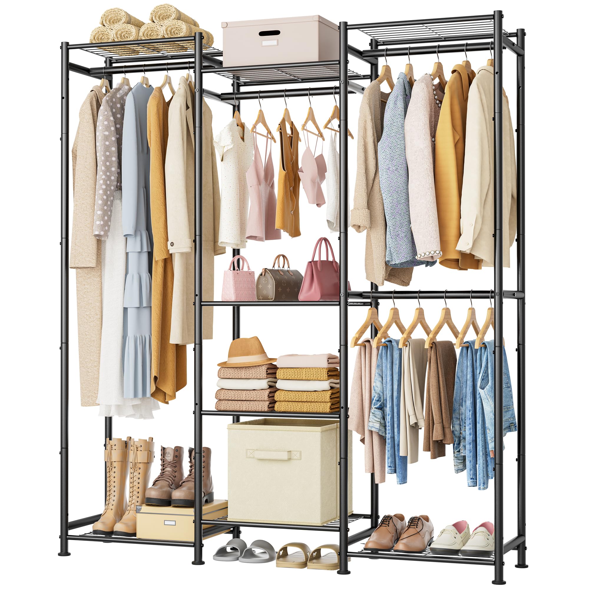 Snapklik.com : HOMIDEC Wardrobe Closet, 4 Hanging Spaces Portable ...