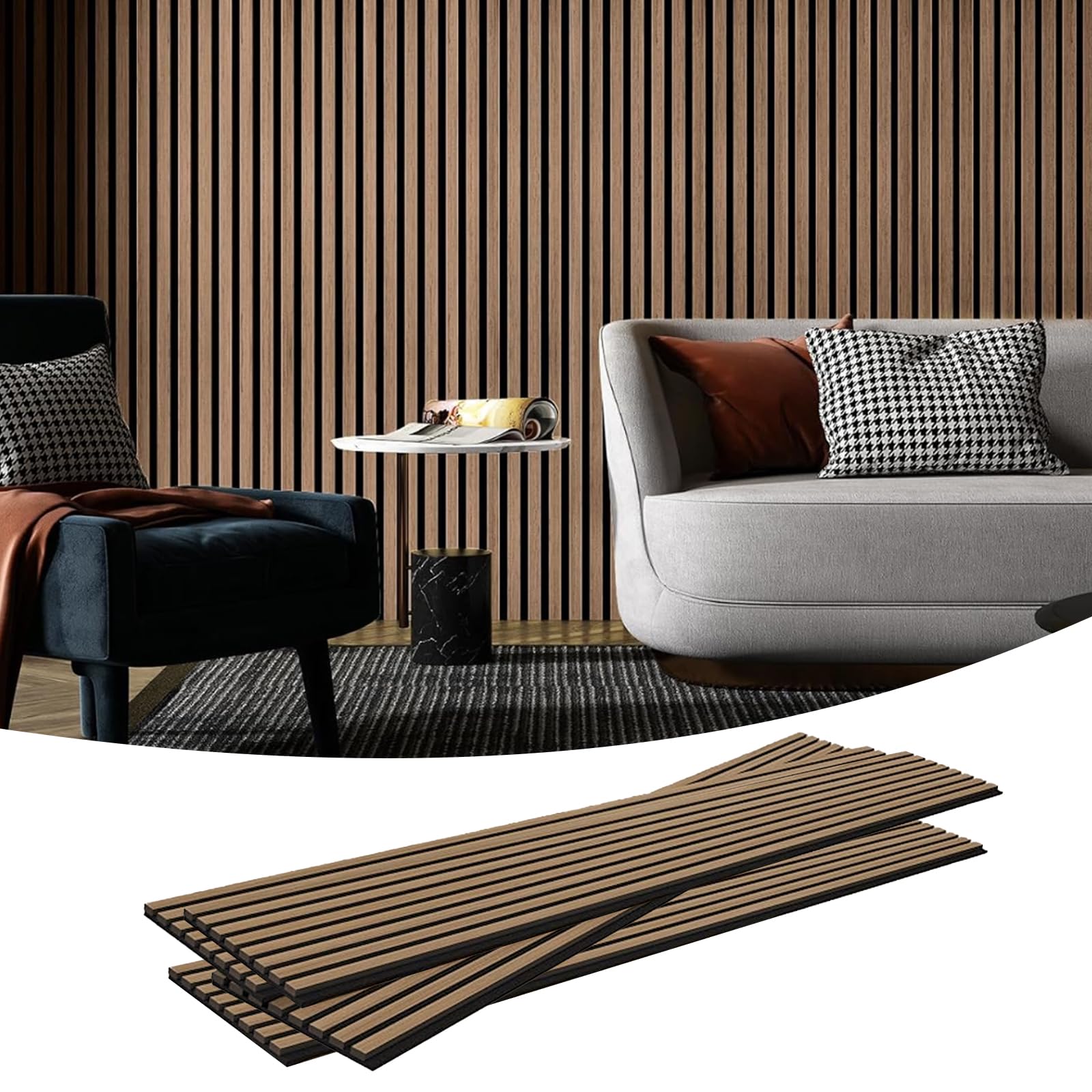 Amazon.com: Roedecor Acoustic Wood Slat Wall & Ceiling Panels 4-Pack 3D ...