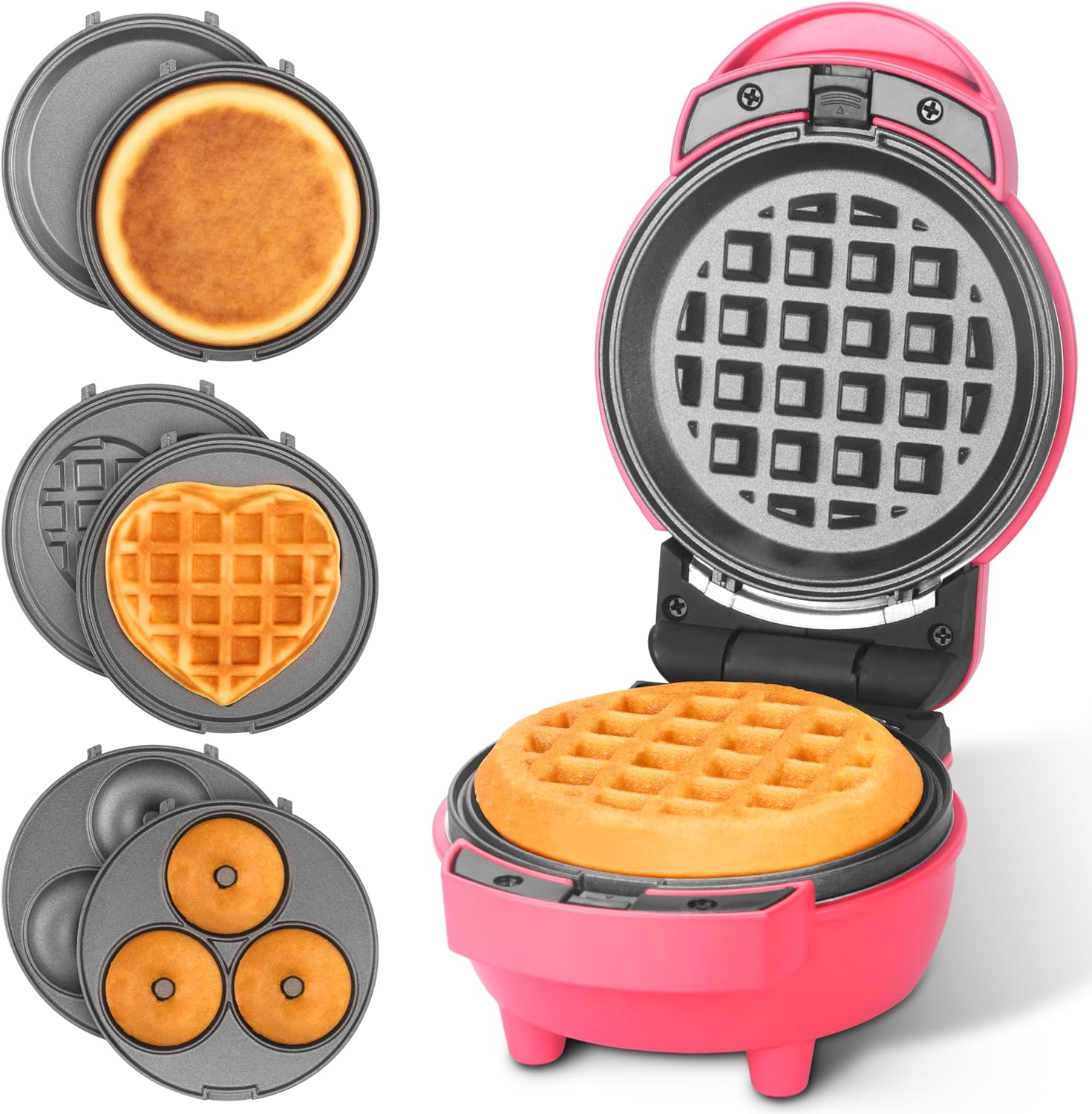 Amazon.com: Baker's Friend 4 in 1 Mini Waffle Maker with Removable ...