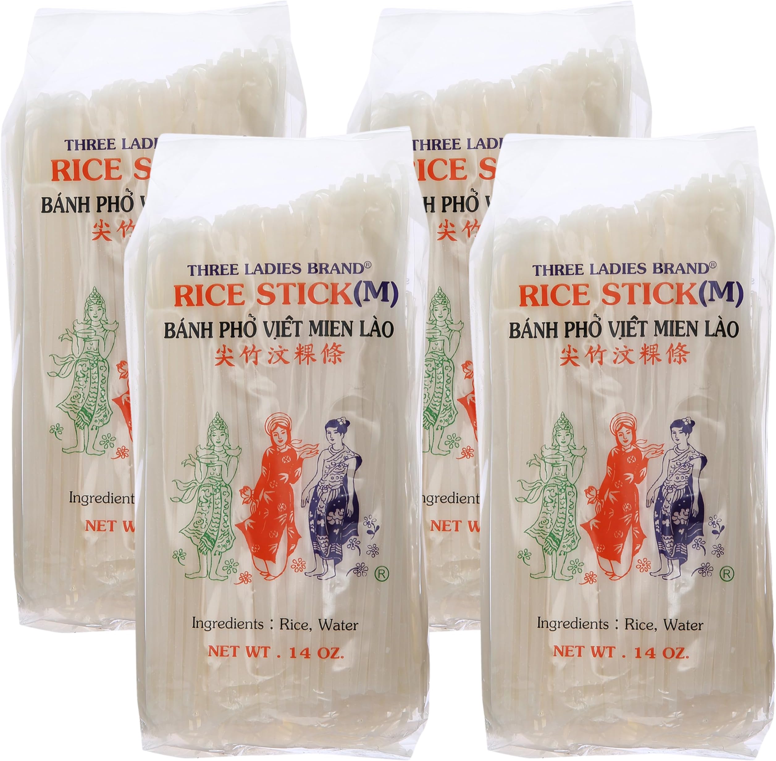 Amazon.com : Three Ladies Brand Rice Stick, 14 oz (Pack of 4 ...