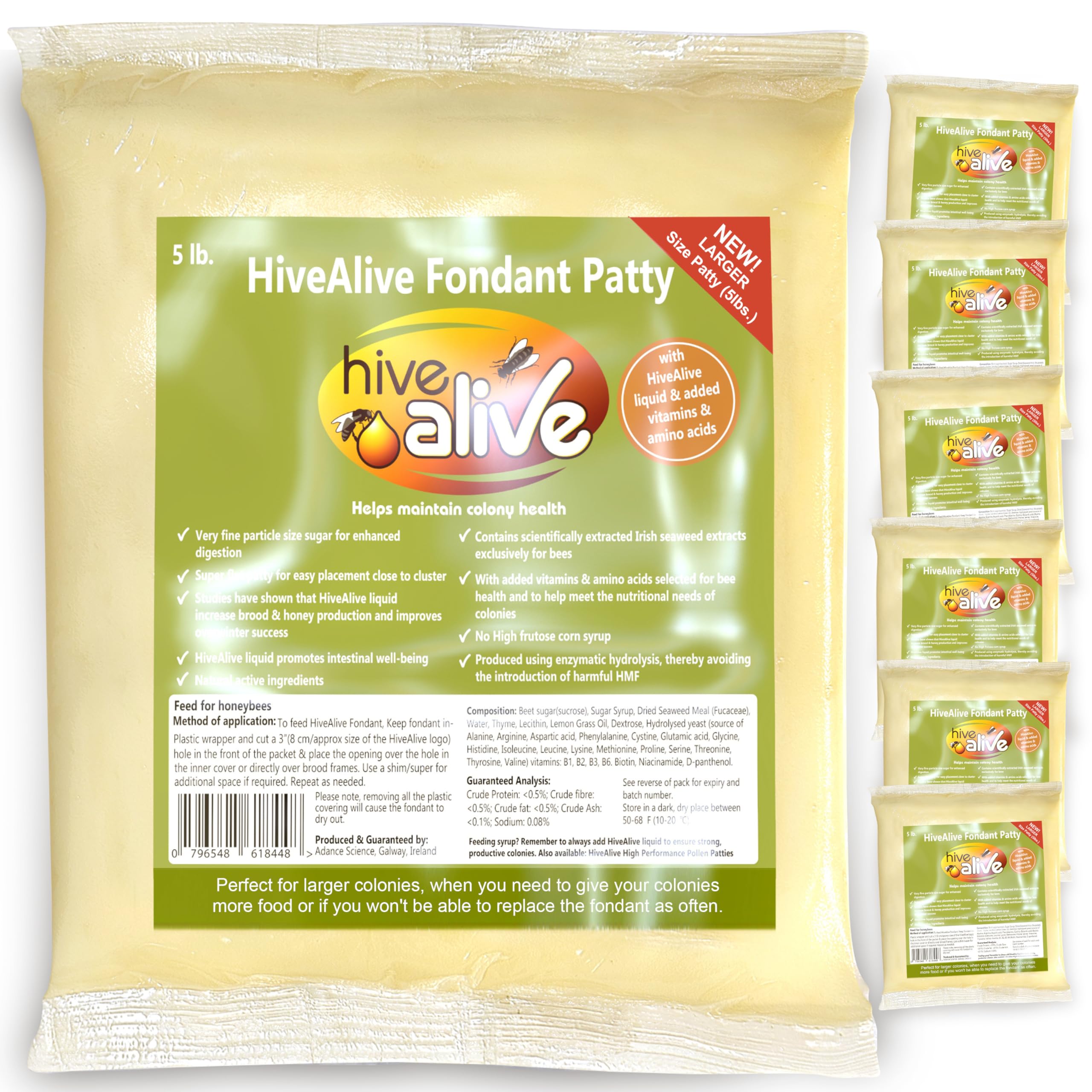 Amazon.com: HIVE ALIVE Fondant Bee Food Supplement - with Vitamins & Amino Acids - Feed Enhancer ...