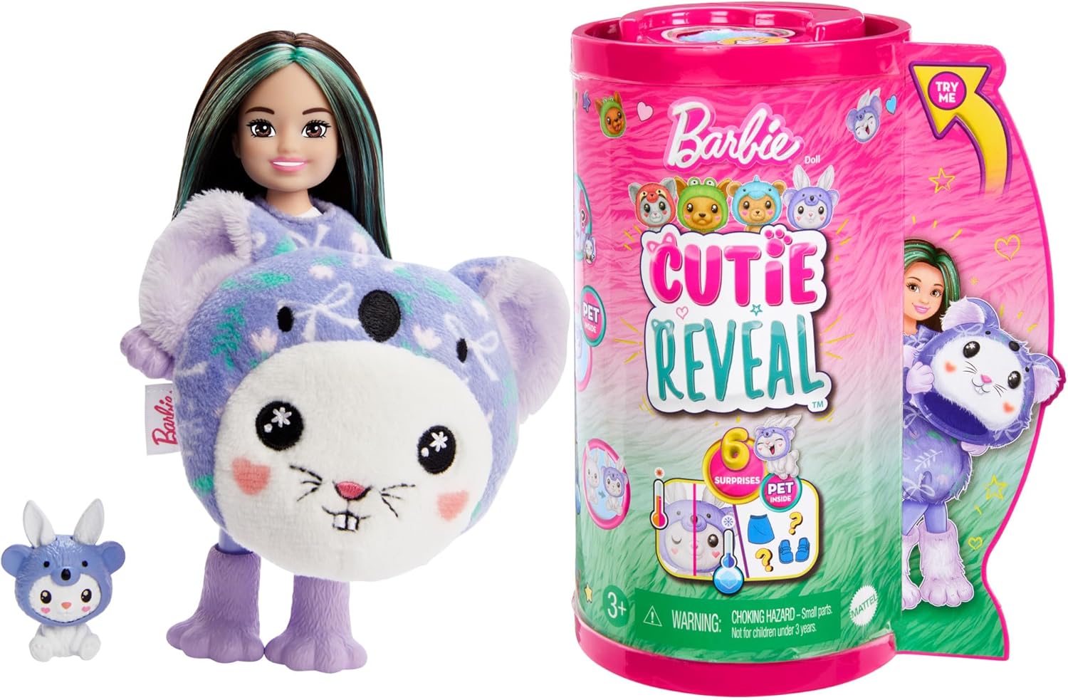 Barbie Cutie Reveal – Muñeca y accesorios Chelsea, disfraz de peluche ...