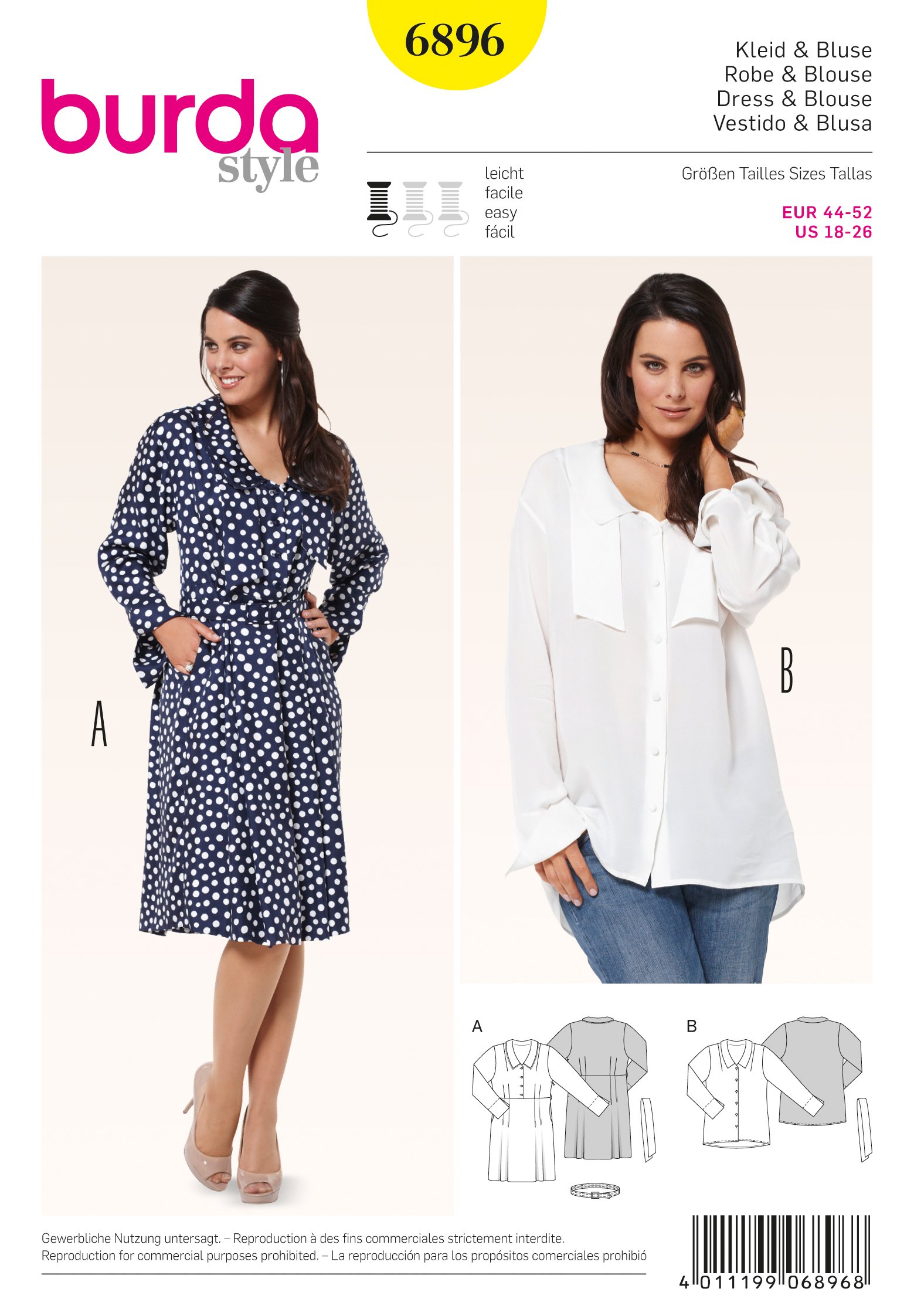 Amazon.com: Burda Style Sewing Pattern 6896 : Arts, Crafts & Sewing