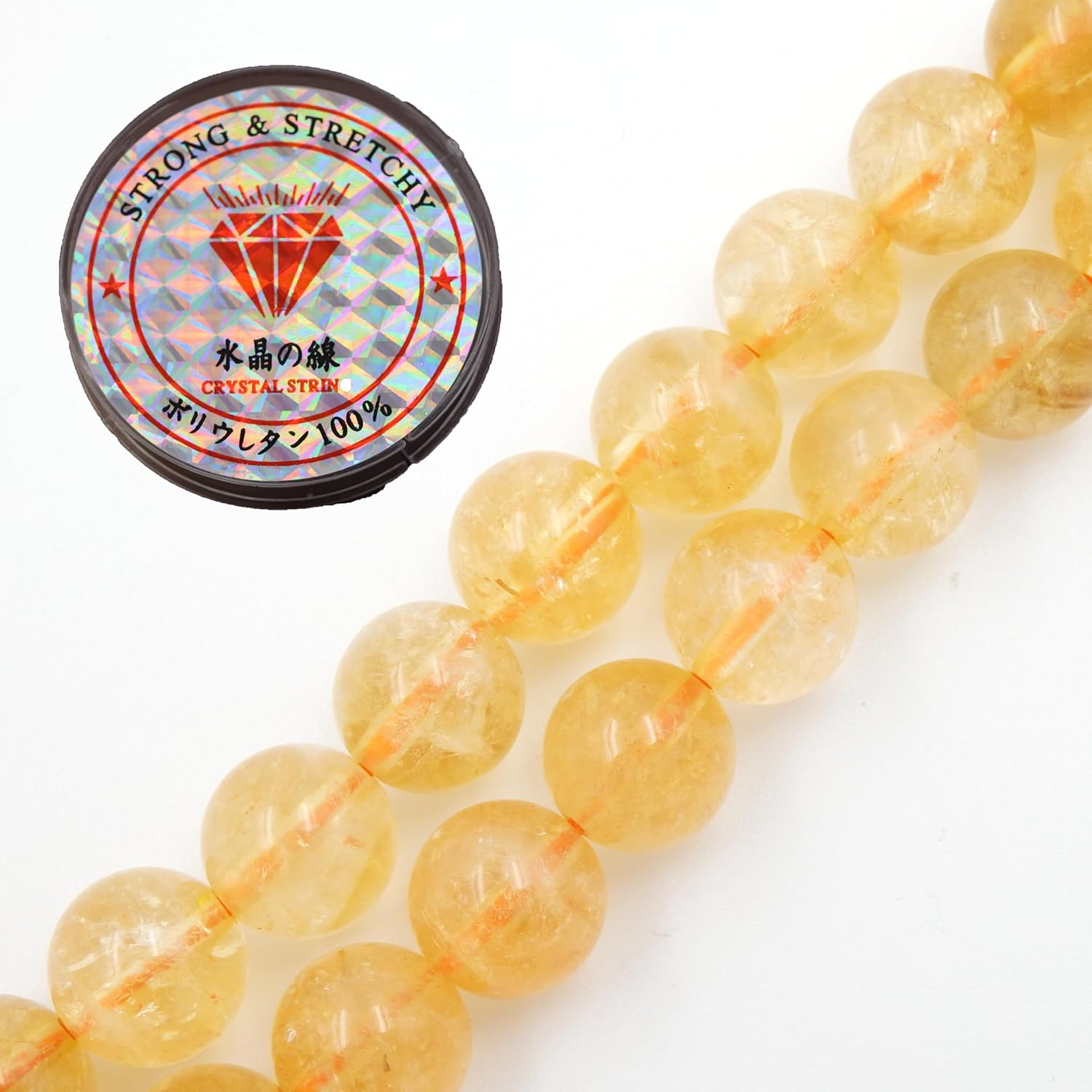 Fukugems Perlen mit Stretch-Kordel für Schmuckherstellung lose Steinperlen für DIY Energiestein ...