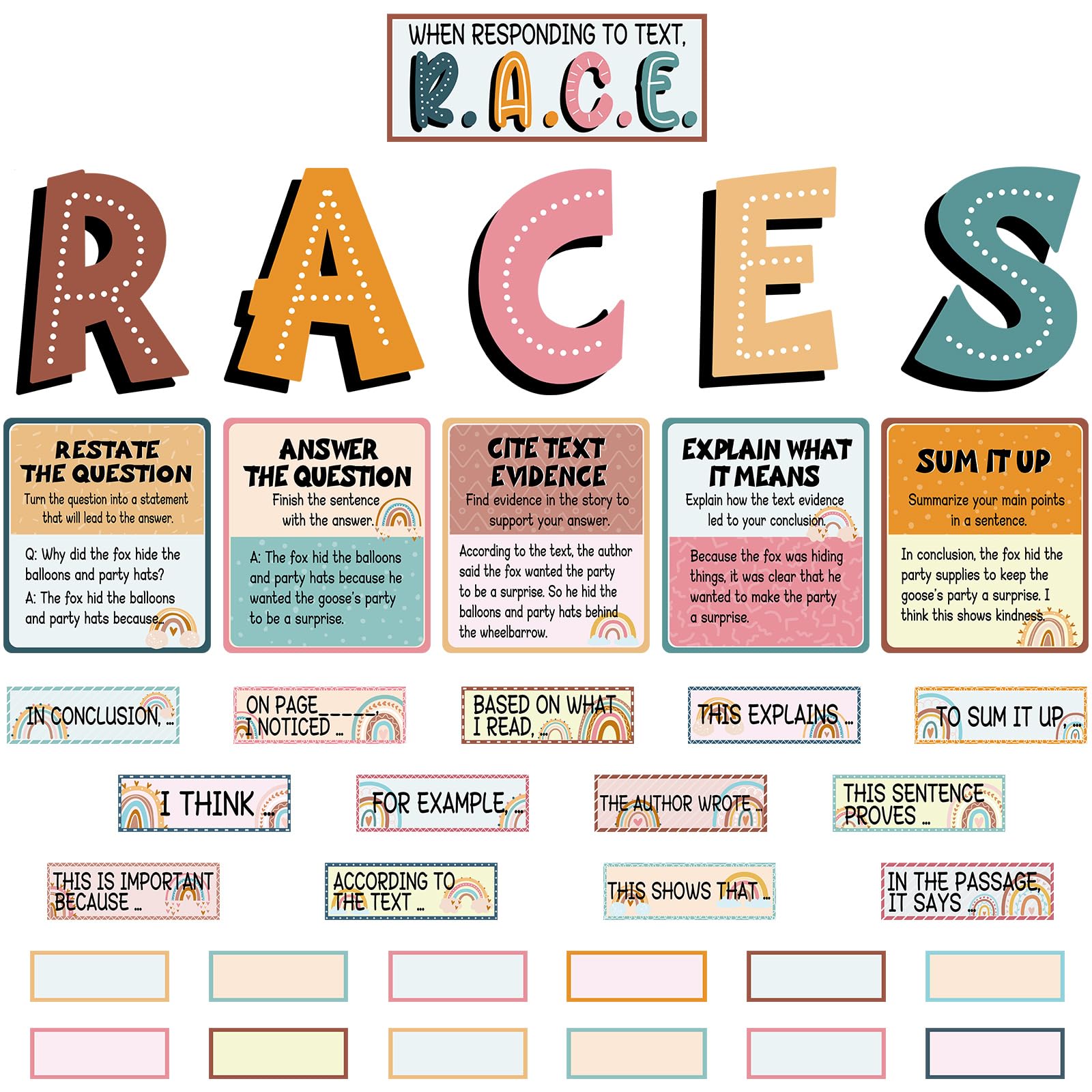 Snapklik.com : Pasimy 49 Pcs Races Writing Strategy Decorations Boho ...