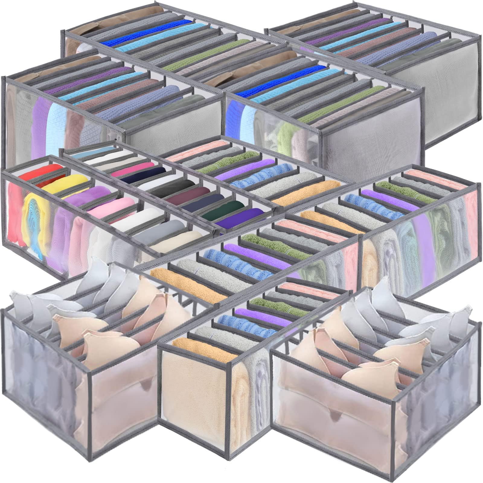 Amazon.com: 24 Pcs Wardrobe Clothes Organizer for Folded Clothes Mesh ...