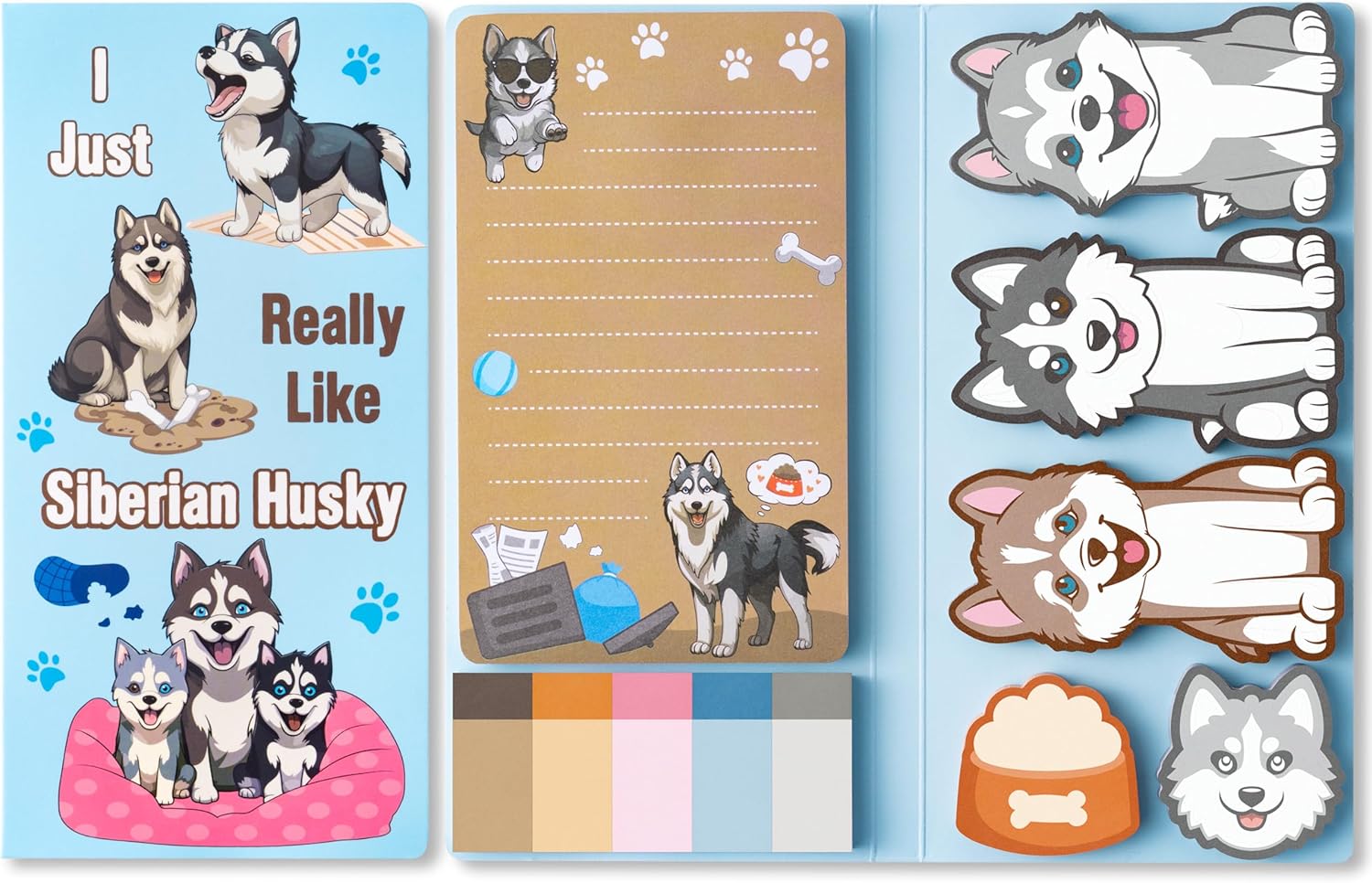 Amazon.com : Xqumoi I Just Really Like Siberian Husky Sticky Notes Set ...
