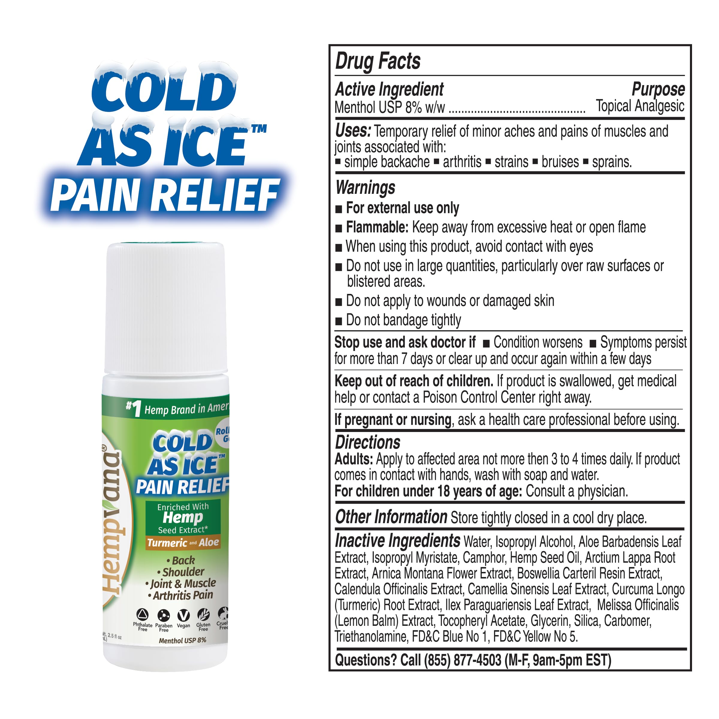 Snapklik.com : Cold As Ice Pain Relief Roll-On, Fast-Acting Menthol ...