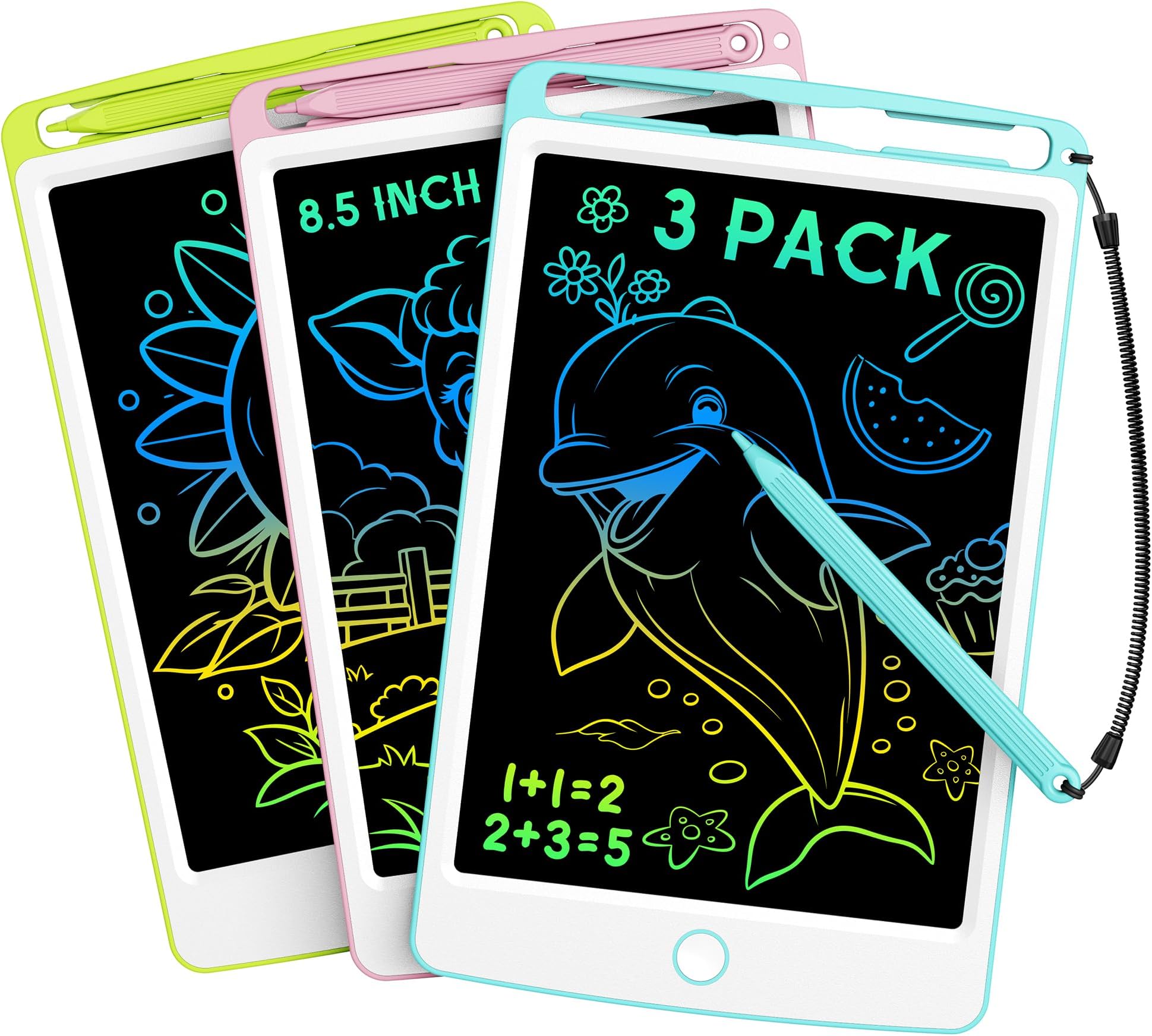 Amazon.com: 3 Pack LCD Writing Tablet, Colorful Toddler Drawing Tablet ...