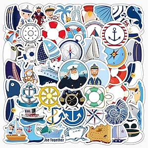 Amazon.com: 100PCS Nautical Stickers Sailing Boat Stickers for Water ...