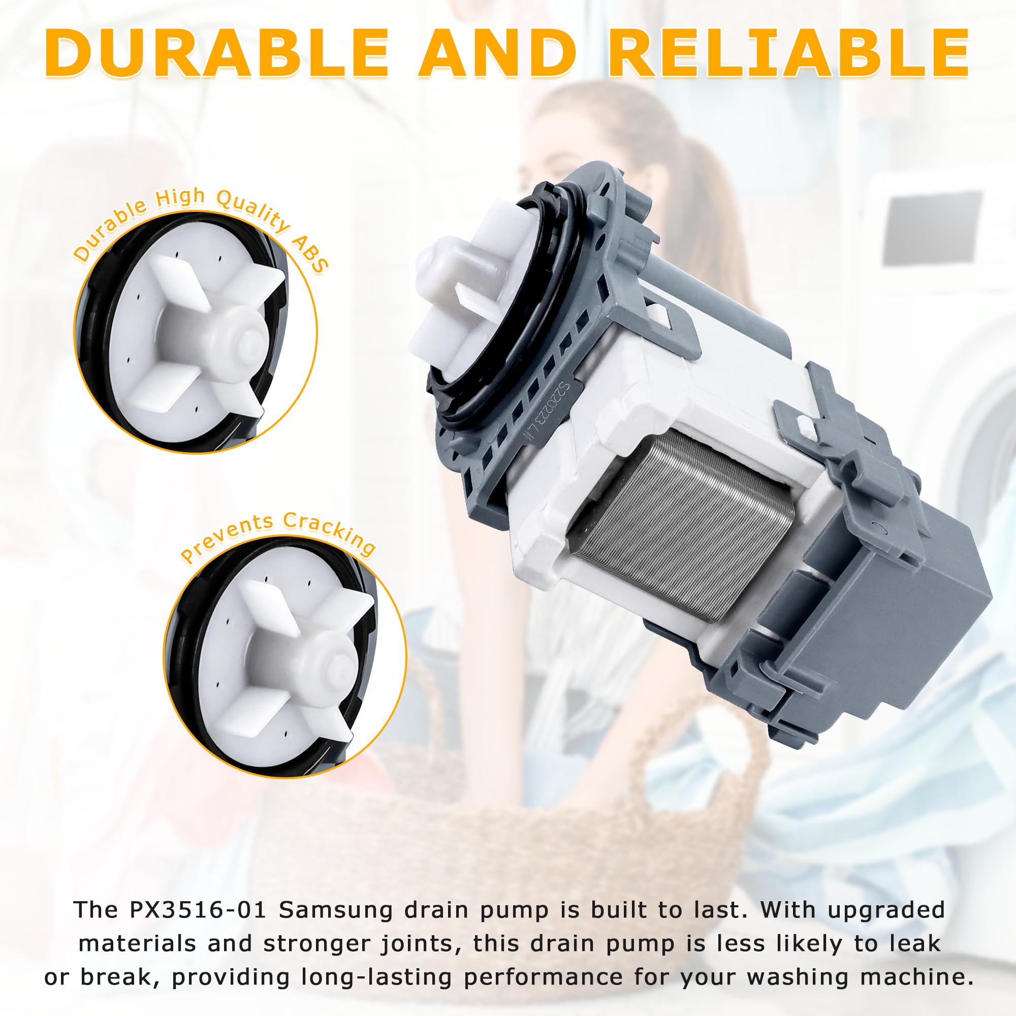 Snapklik.com : PX3516-01 DC31-00187A Drain Pump Assembly For Sam-sung ...