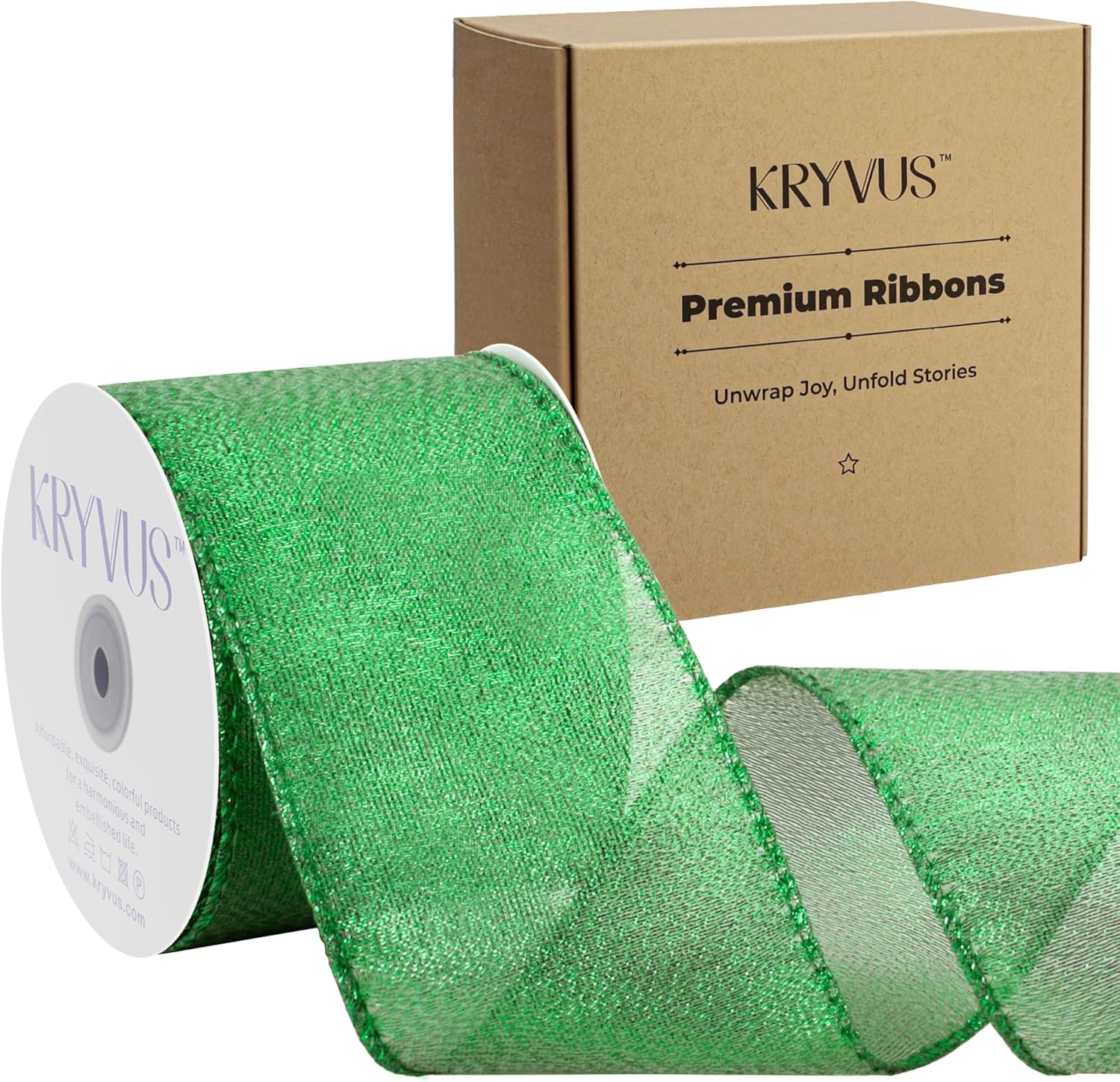 Amazon.com: Emerald Green Metallic Wired Ribbon 2-1/2 inch x Continuous ...