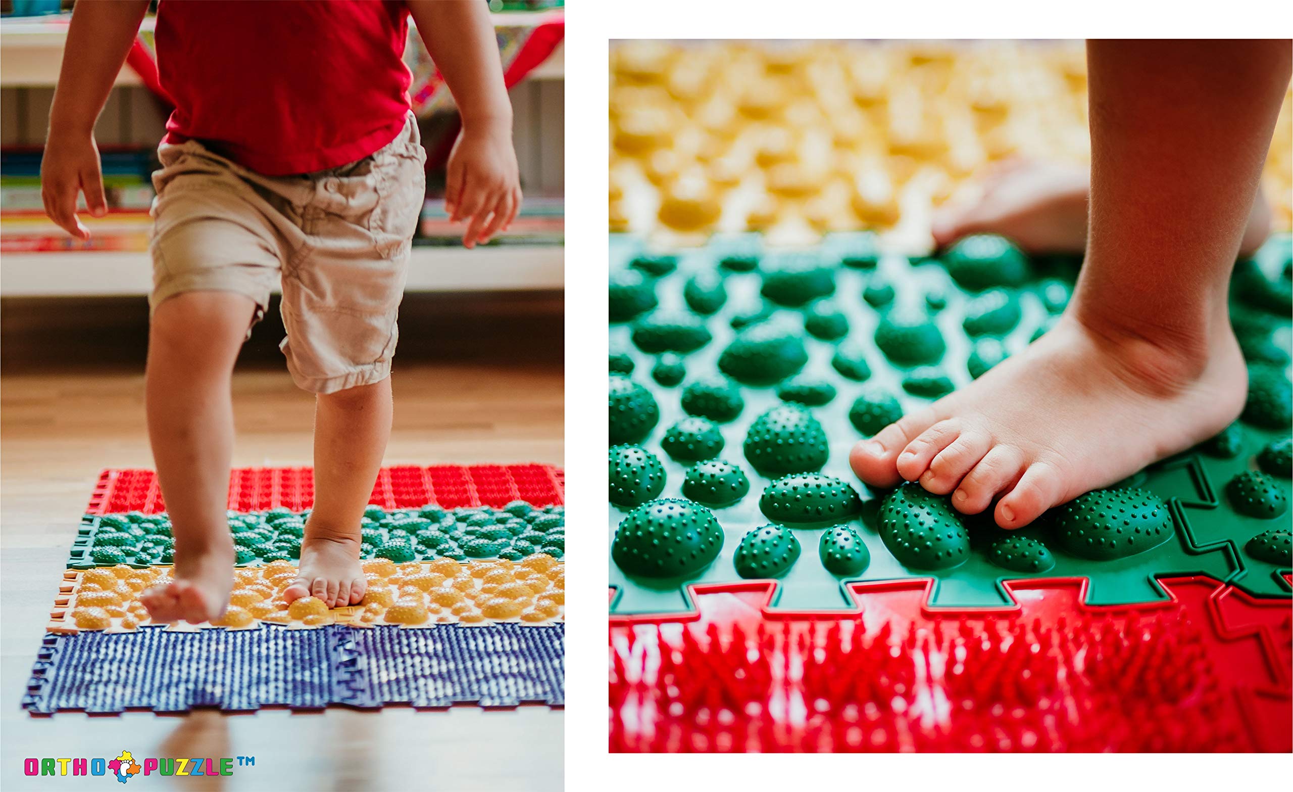 ORTHOPUZZLE Orthopedic Sensory Play Mat For Kids Puzzle Tiles - Flat ...