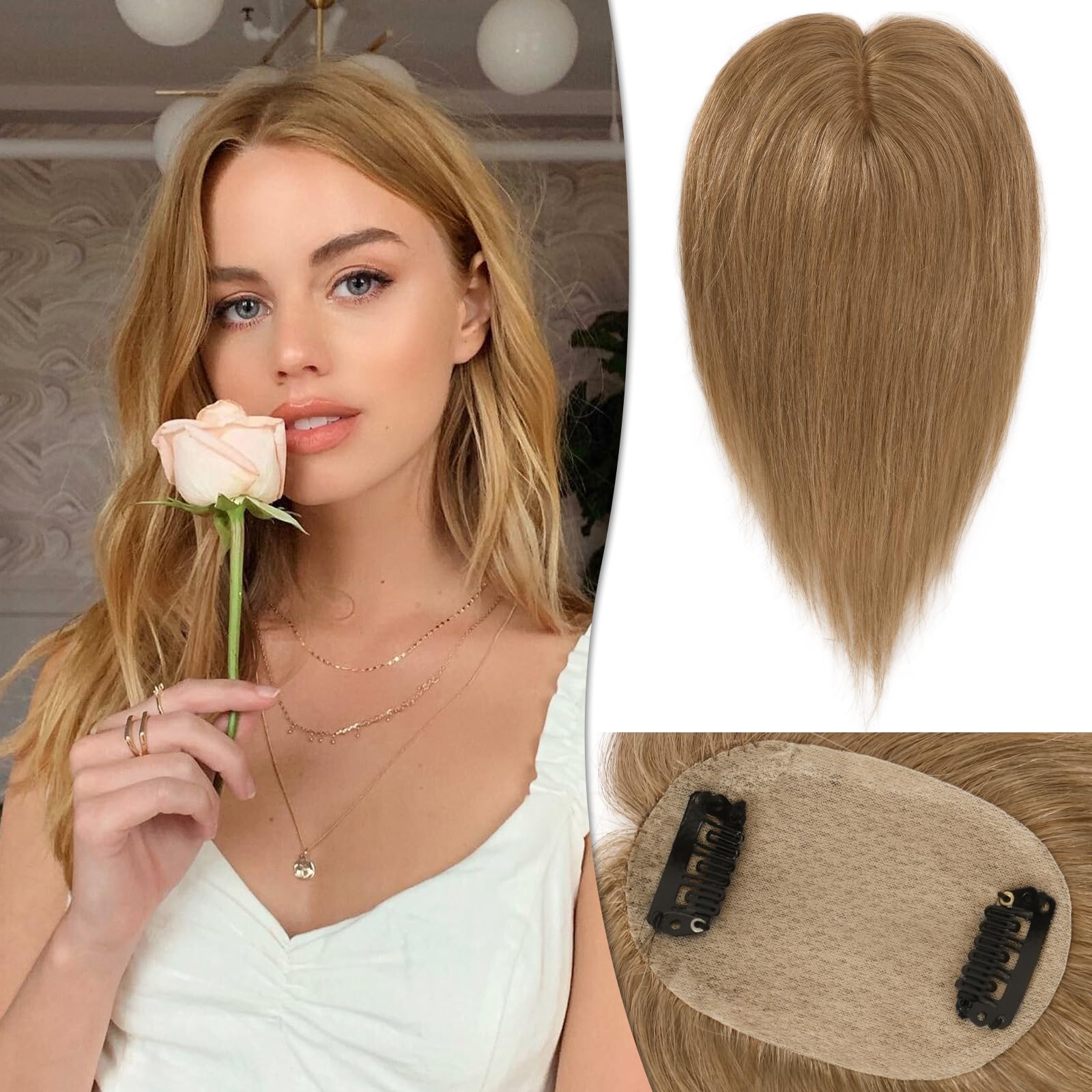 Amazon.com : RUWISS Human Hair Topper Crown Topper Hair Pieces for ...