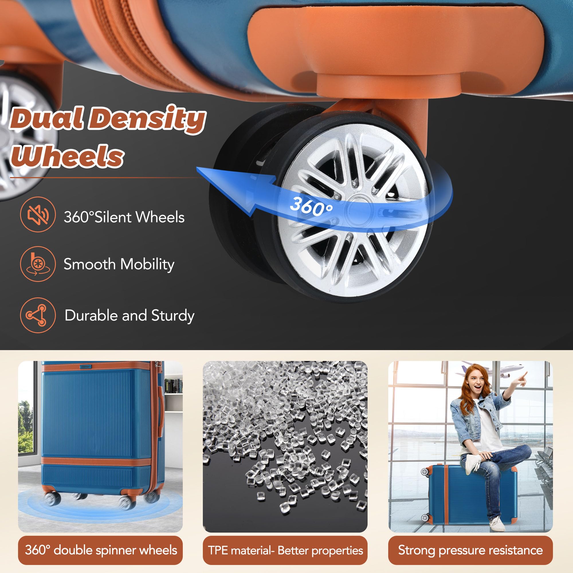 Snapklik.com : Merax Hardside Rugged Travel Suitcase Luggage