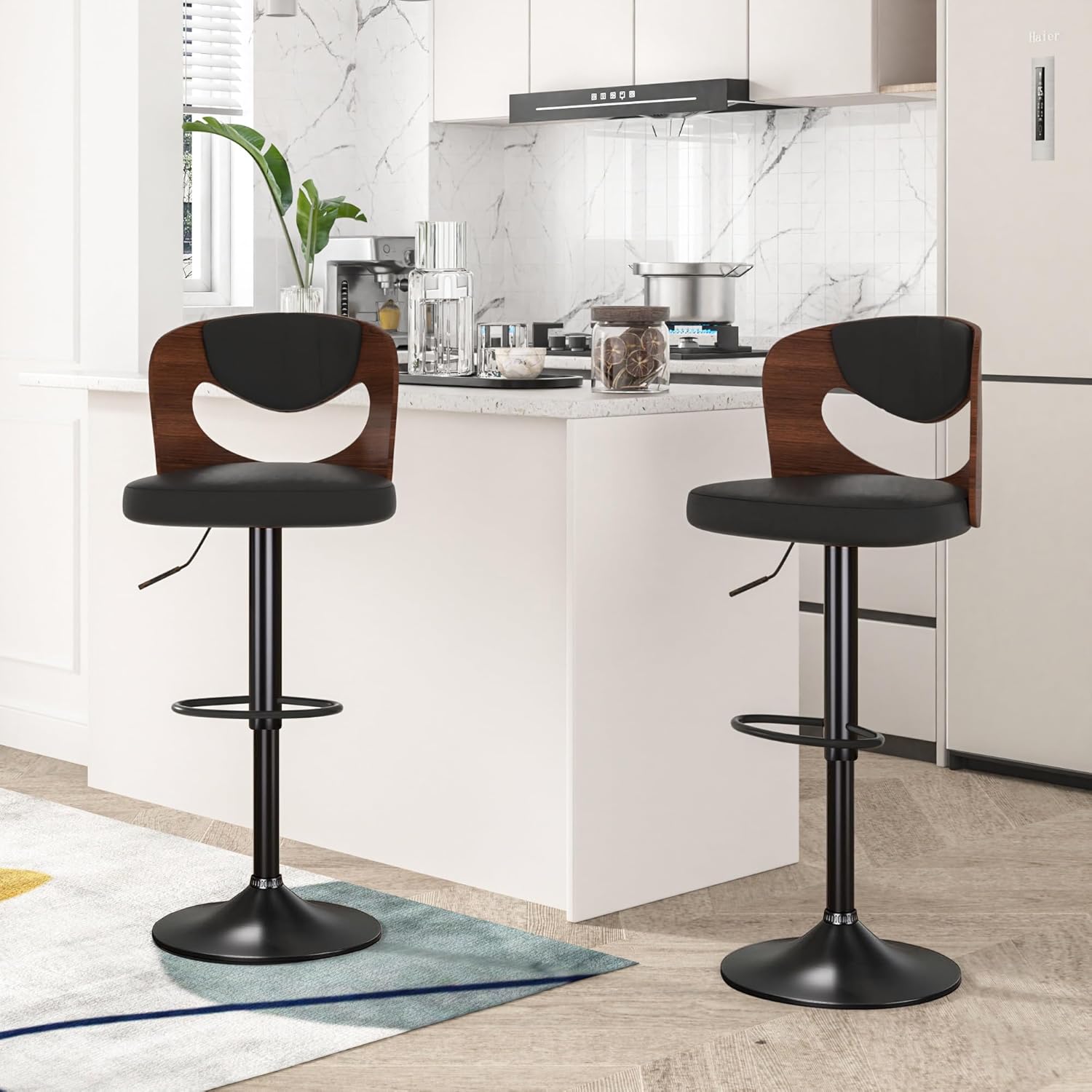 Amazon.com: VECELO Bar Stools Set of 2,Kitchen Island Stools with ...