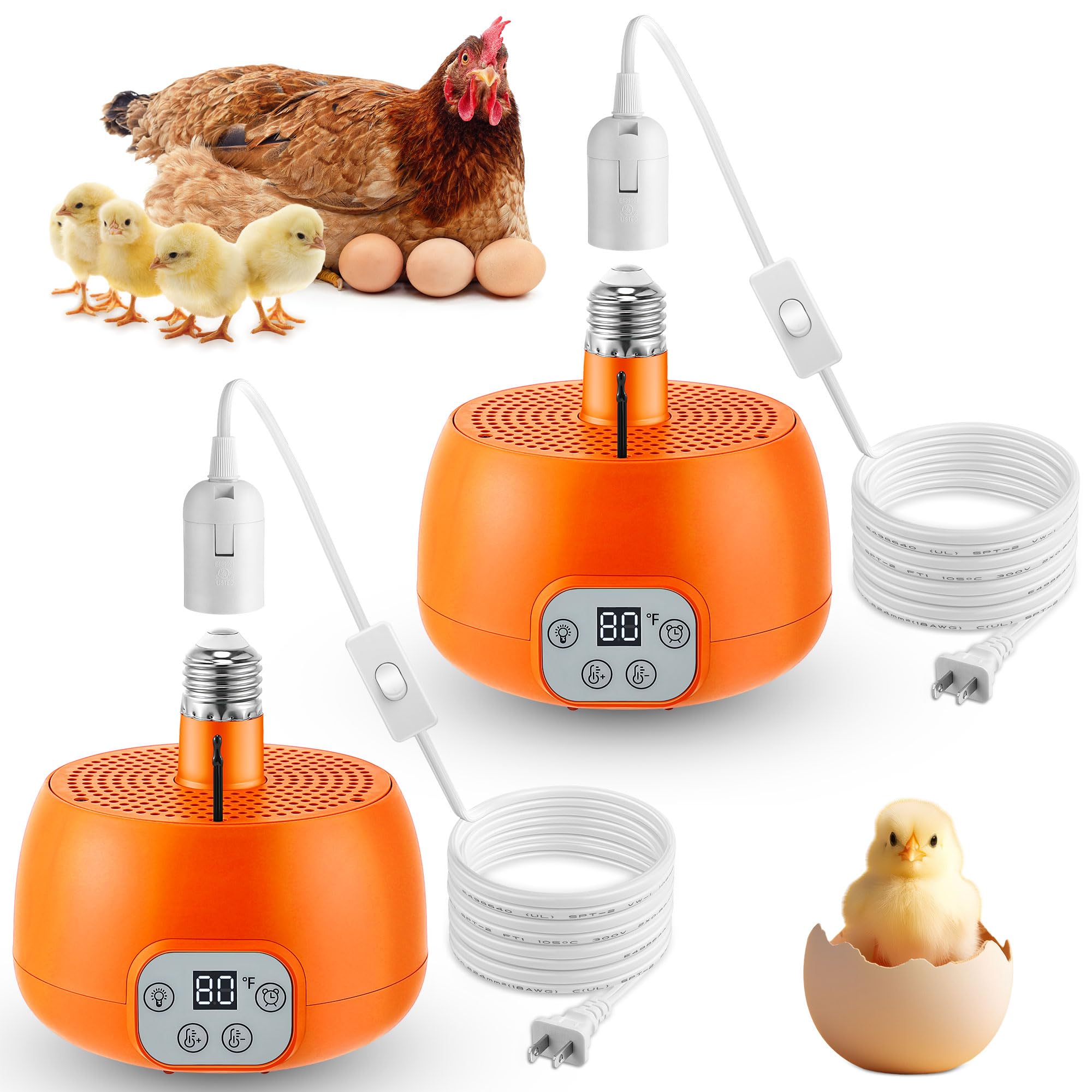 Snapklik.com : 2 Pack Chicken Coop Heater, Timing Heat Lamp For ...