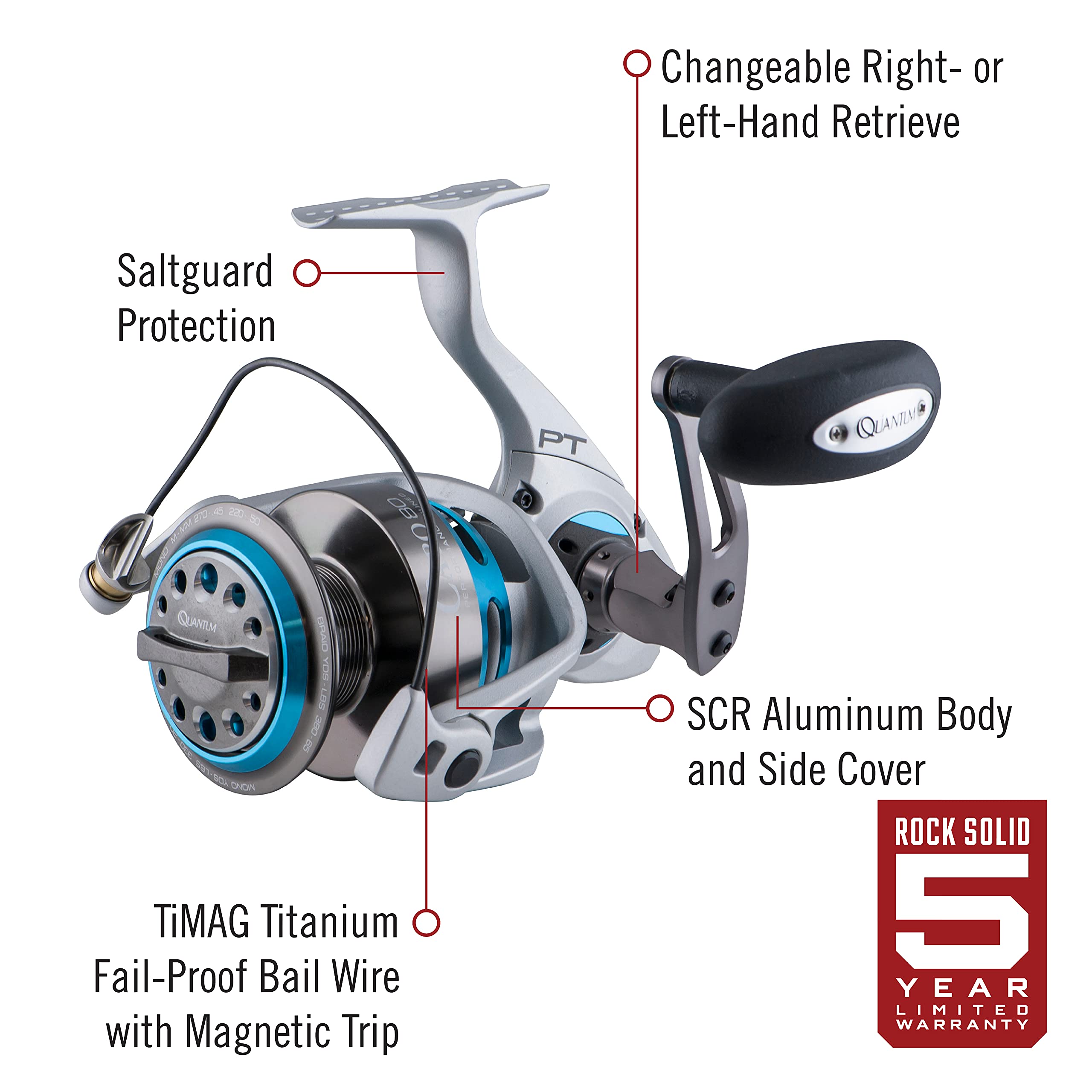 Quantum Cabo Saltwater Spinning Fishing Reel, Changeable Right- or Left ...