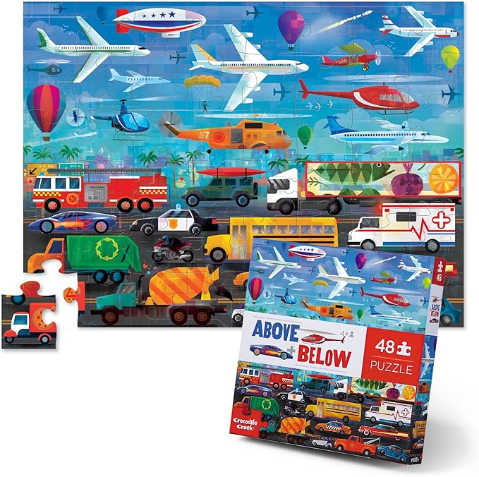 Amazon.com: Crocodile Creek Above + Below 48-Piece Jigsaw Floor Puzzle ...