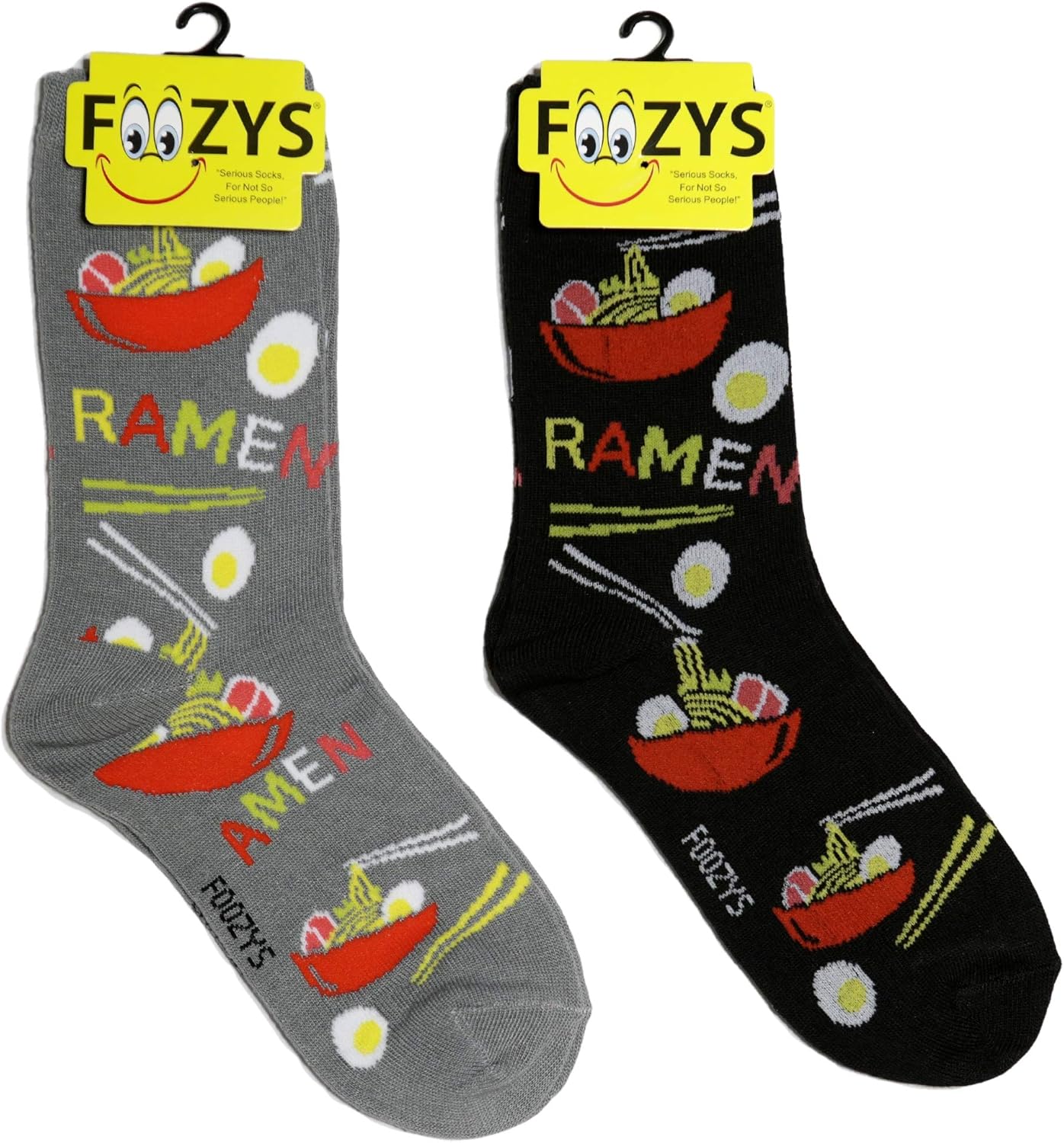 Amazon.com: Foozys Women’s Crew Socks | Fun Cute Ramen Food & Drink ...