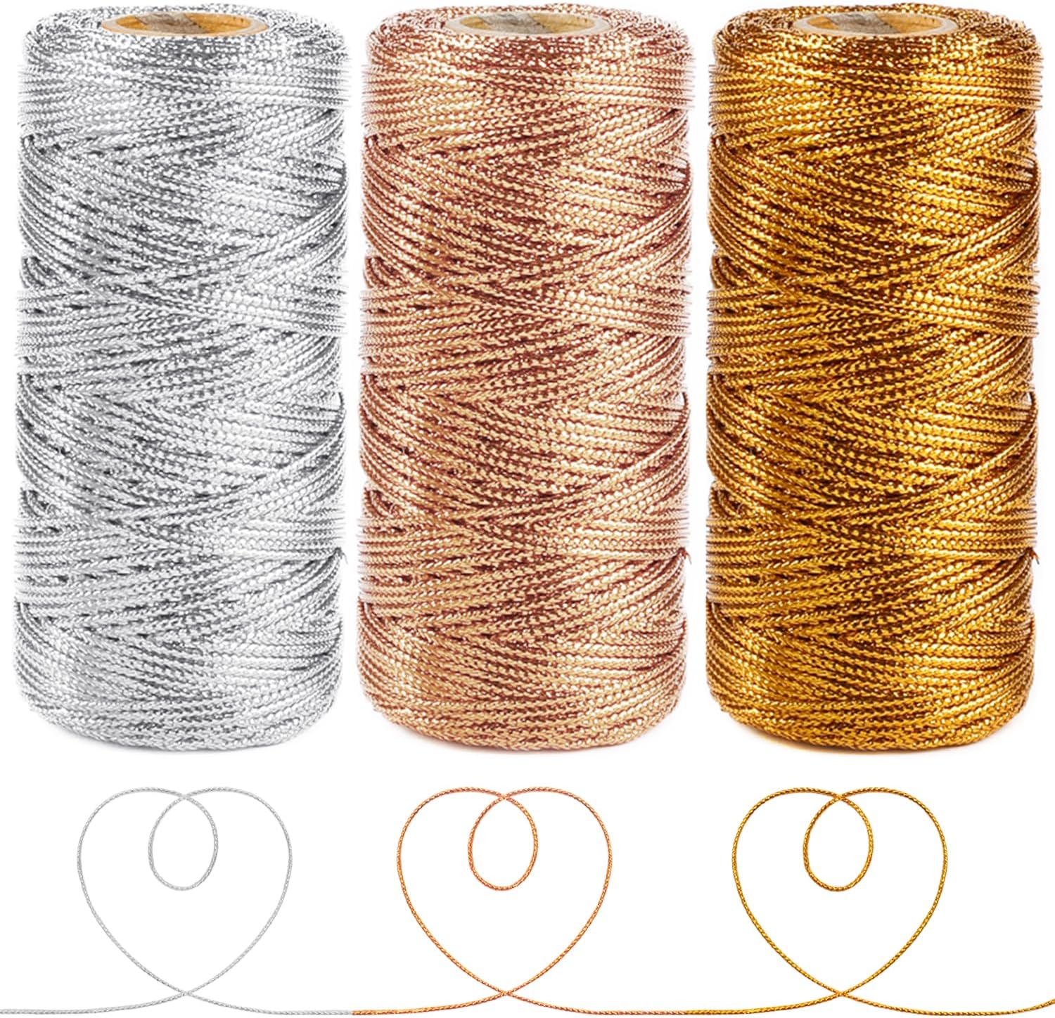 Amazon.com: Anvin Metallic Bakers Twine - 328 Yards, Pack of 3 (Gold ...