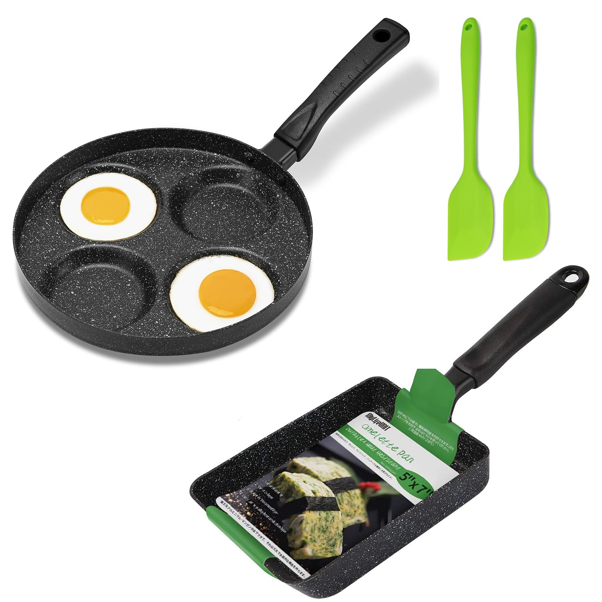 Amazon.com: MyLifeUNIT Egg Pan, 4 Cup Egg Frying Pan and Tamagoyaki Pan ...