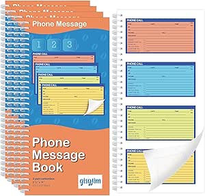 Amazon.com : Spiral Bound Phone Message Book 5-1/4x11inch Phone Message ...