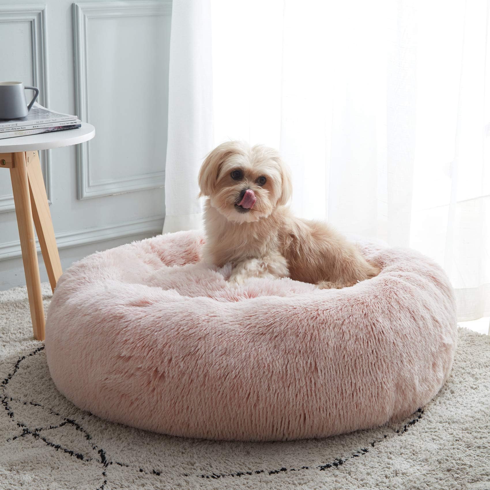Amazon.com : PetAmi Calming Dog Bed for Small Medium Dog Cat, Round ...