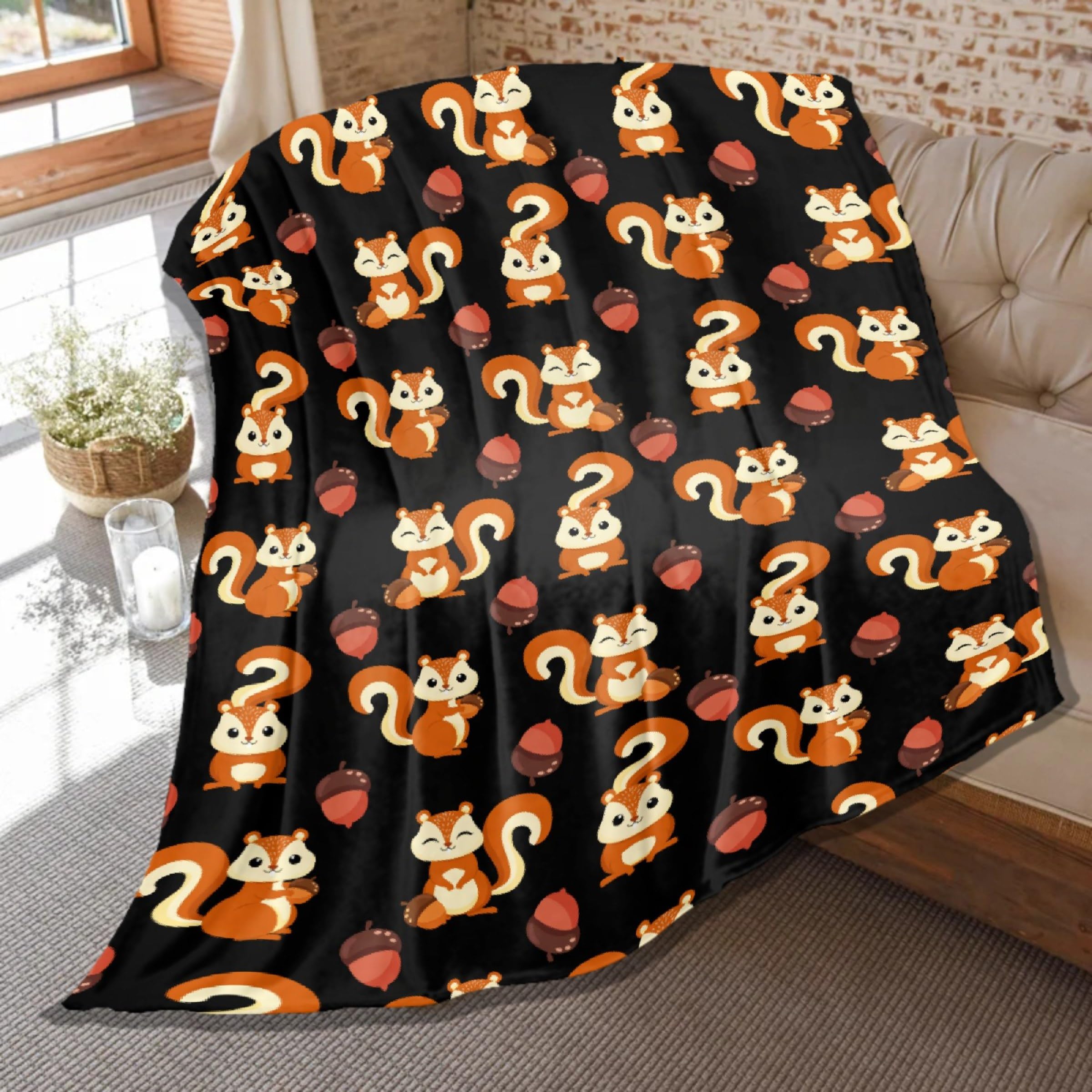 Amazon.com: Squirrel Blanket,Squirrel Gifts for Kids,Plush Animal Print ...