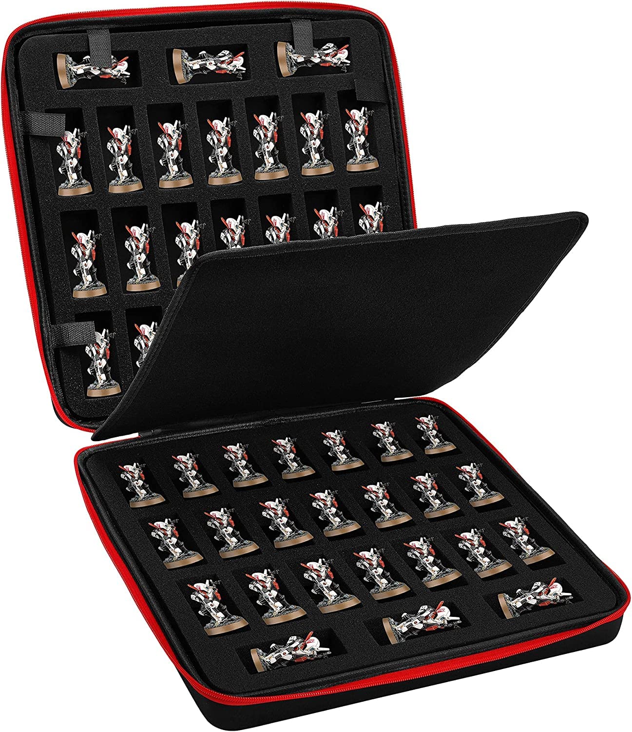 RHCOM Miniature Storage Sturdy Carrying Figure Case with 48 Slot ...