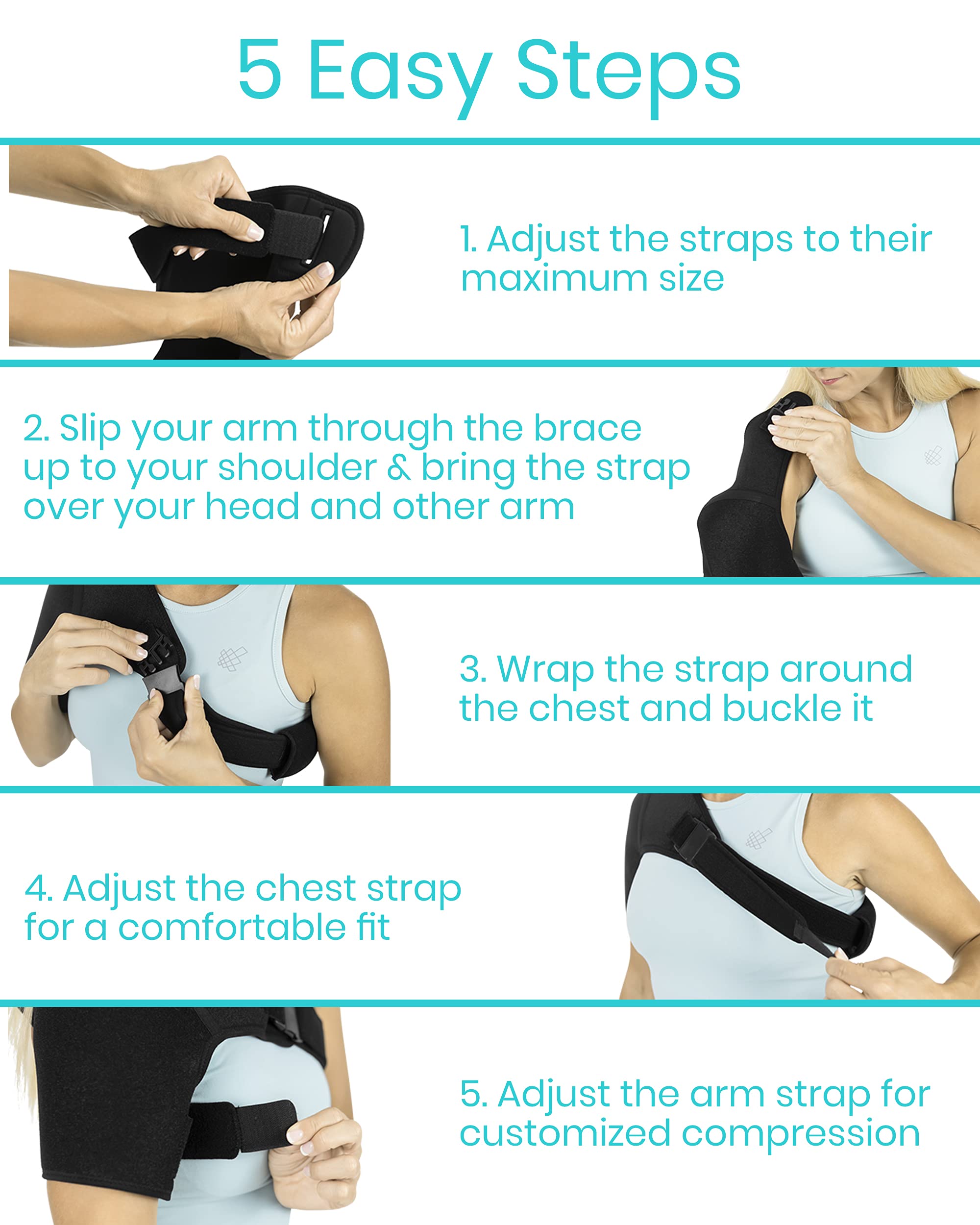 Vive Shoulder Brace - Rotator Cuff Compression Support - Men, Women ...