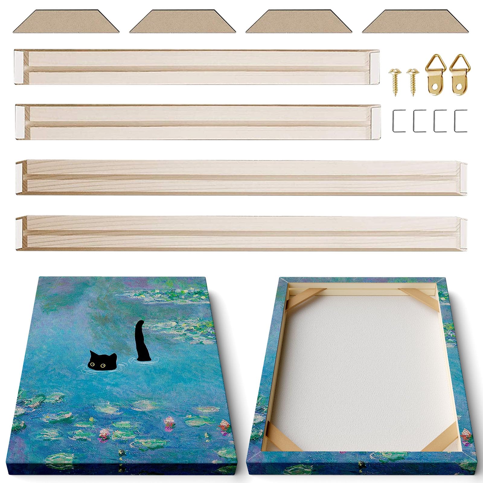 Amazon.com: DIY Wood Canvas Frame Kit Stretch Canvas Frame Solid Wood ...