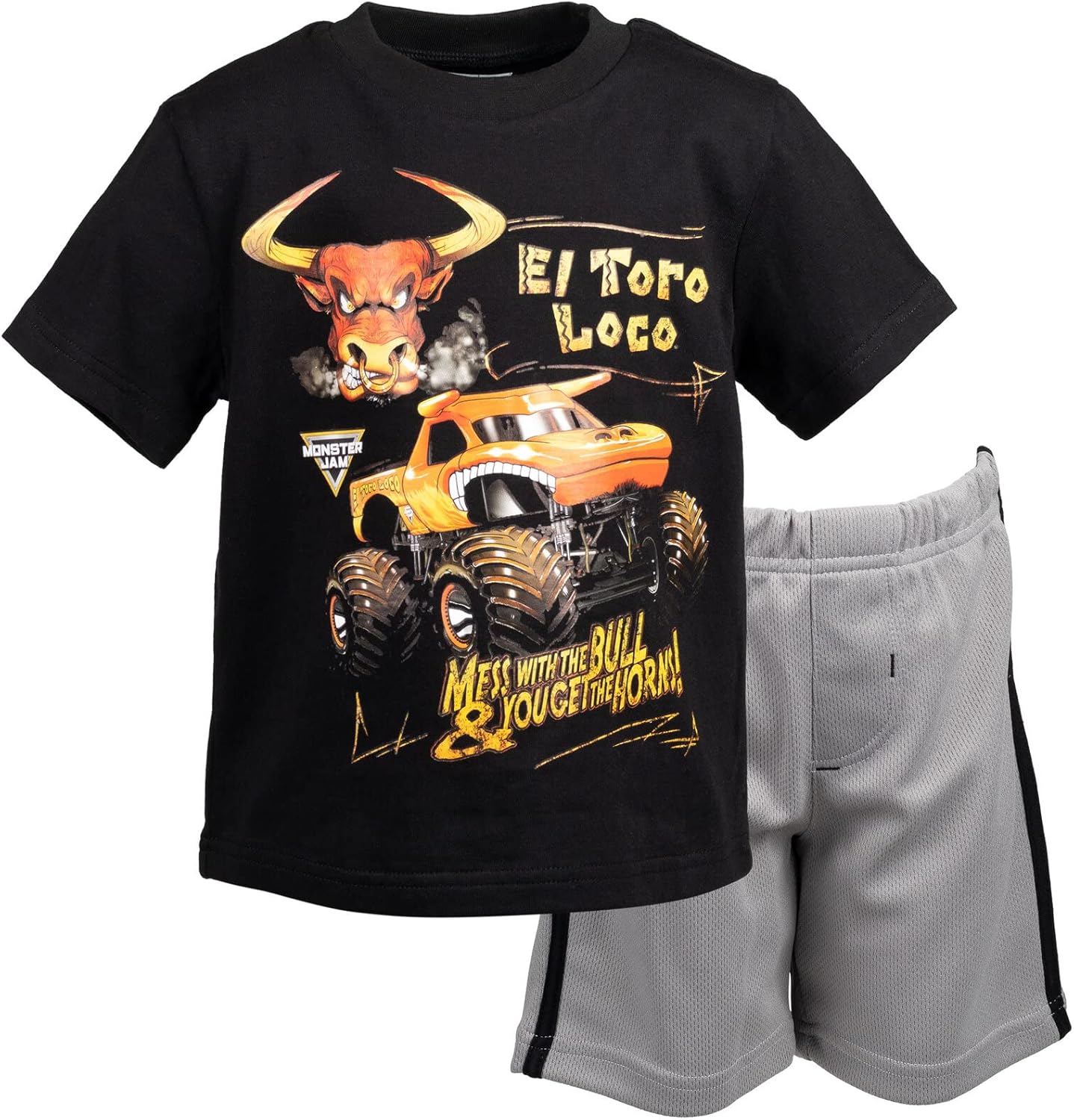 Monster Jam T-Shirt and Mesh Shorts Outfit Set Toddler to Big Kid Grave ...