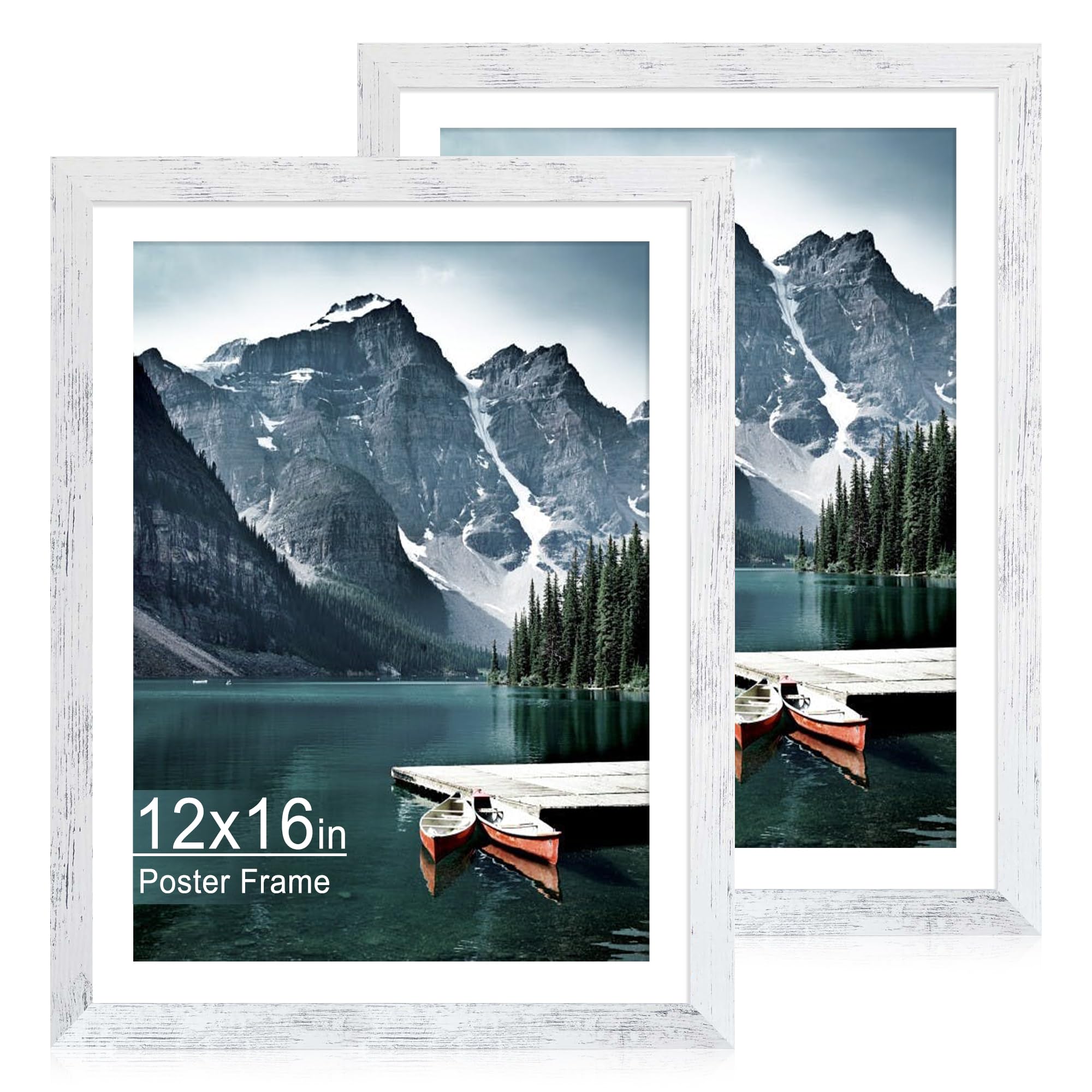 Amazon.com - iRahmen 12x16 Picture Frame Set of 2, Distressed White ...
