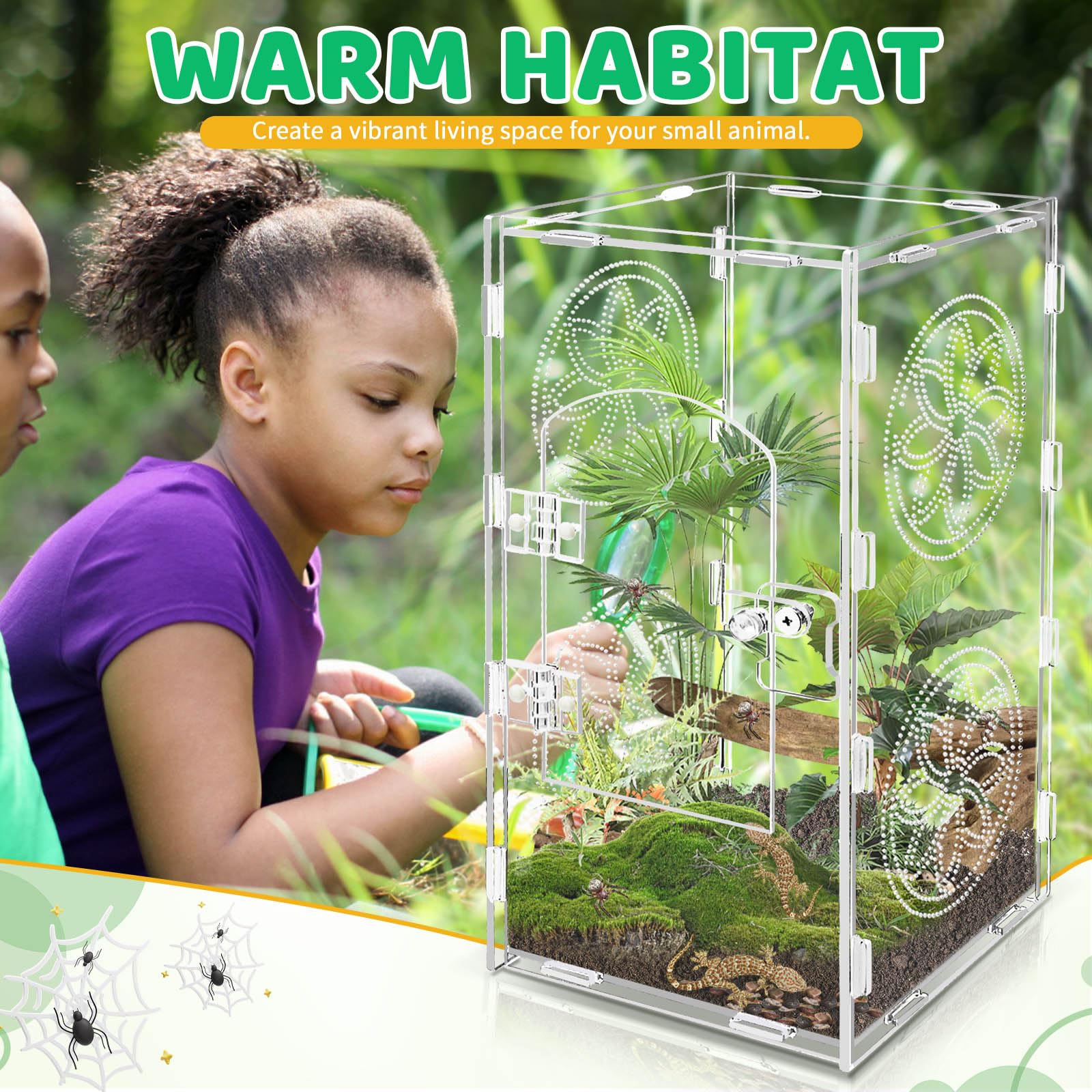 Snapklik.com : Acrylic Jumping Spider Enclosure, 118x6x6 Inch Tarantula ...