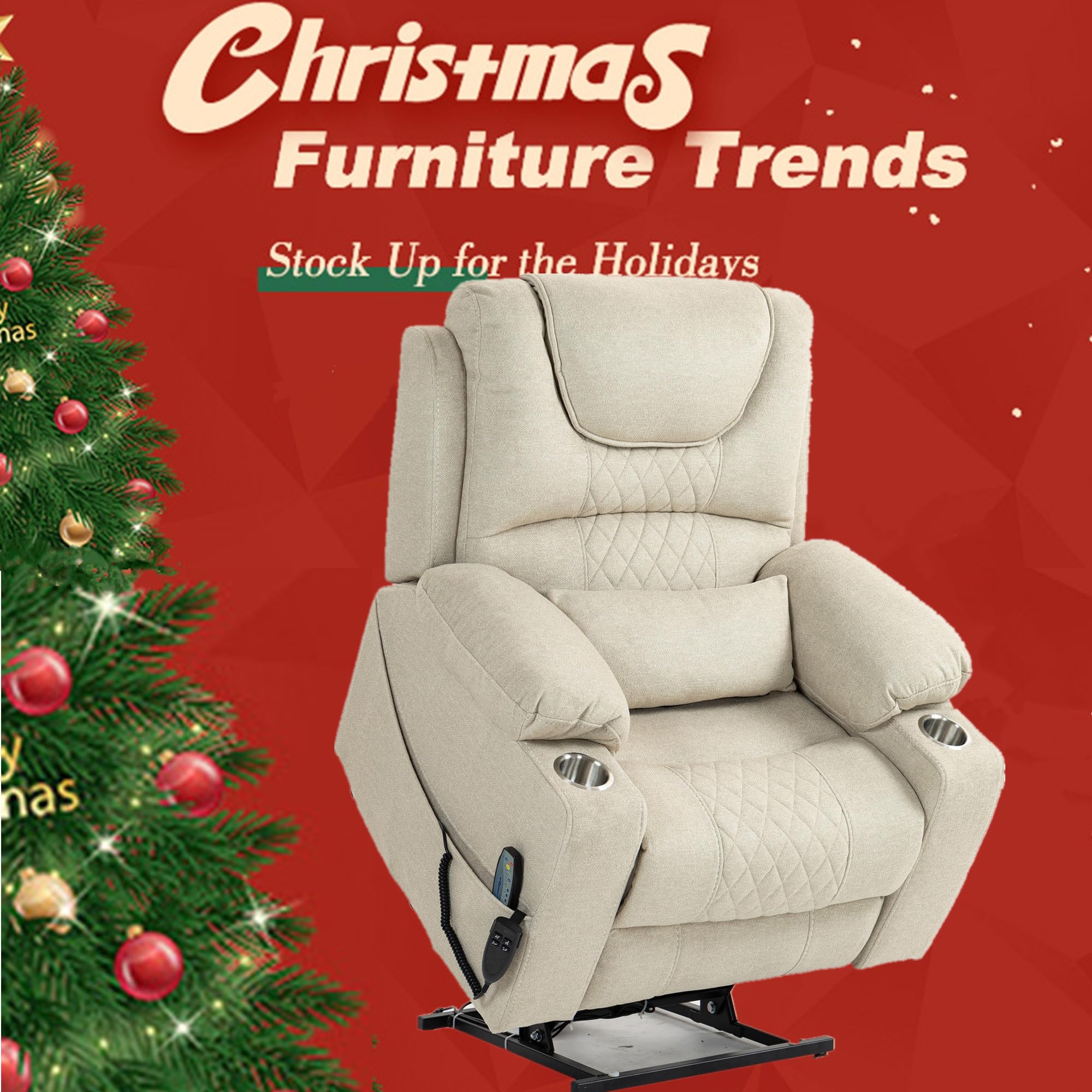 Amazon.com: LITVZ 180 Degrees Lay Flat Lift Recliner Chair with Heat ...