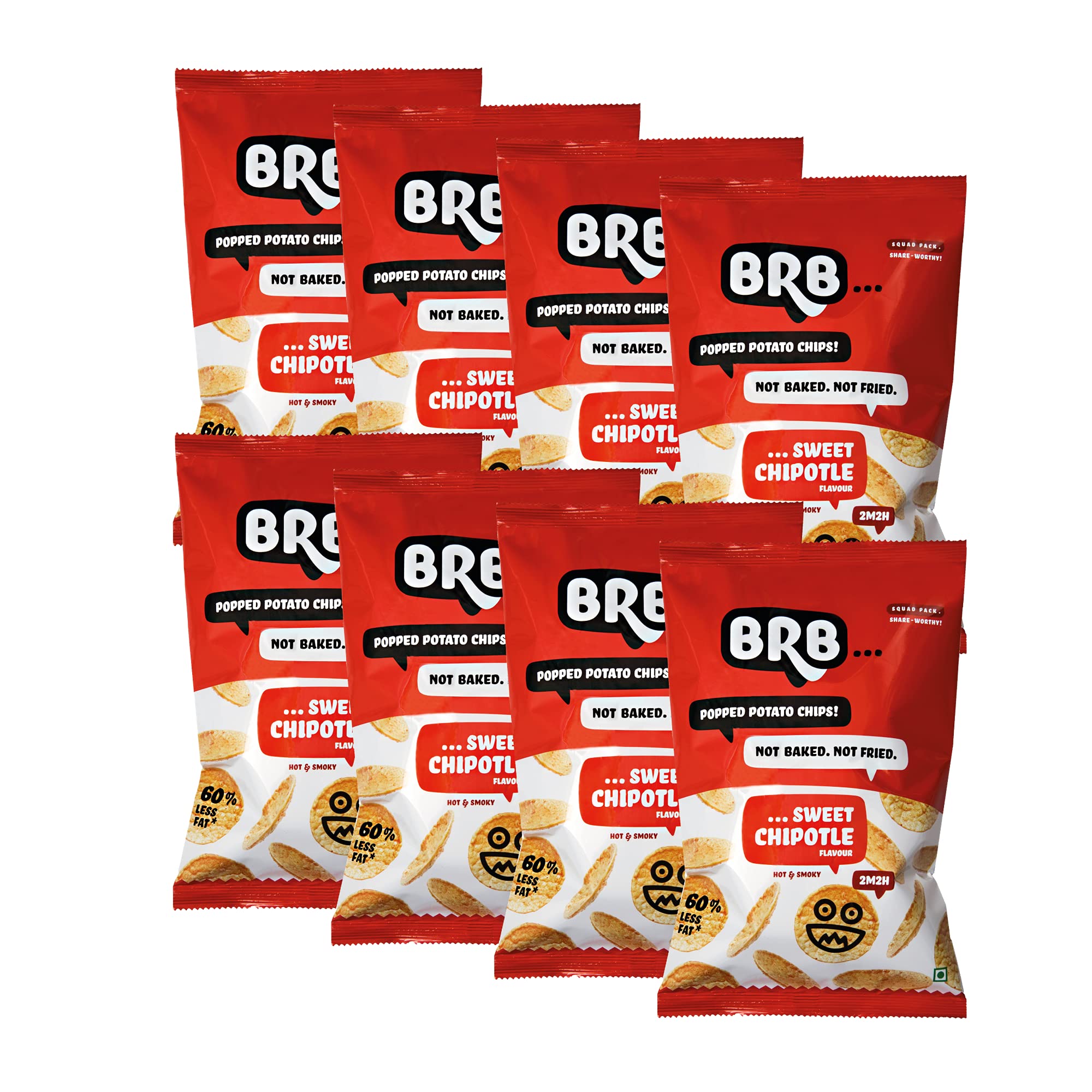 BRB Popped Potato Chips | Not Baked, Not Fried | Sweet Chipotle Flavour ...