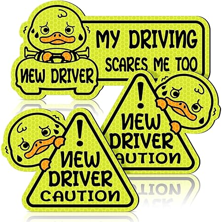 Amazon.com: biinfu New Driver Reflective Sticker Car Decal,Keep ...