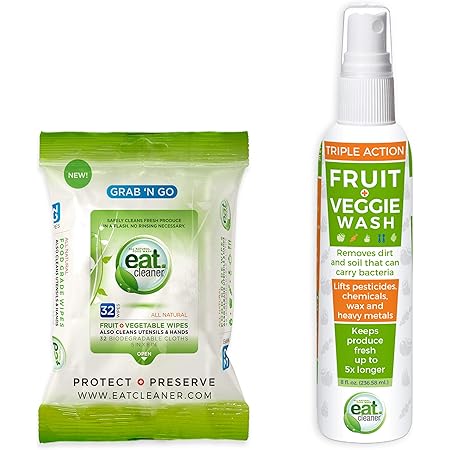 Amazon.com: Eat Cleaner Fruit and Vegetable Travel Wipes, Individually ...