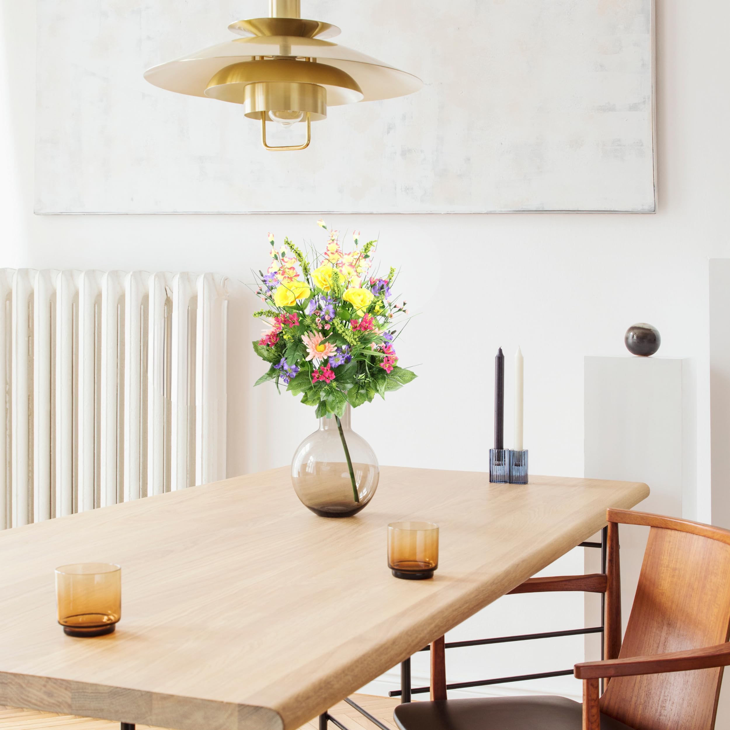 2pcs of 30 Stem Artificial Flowers Morning Glory & Ranunculus Bush ...