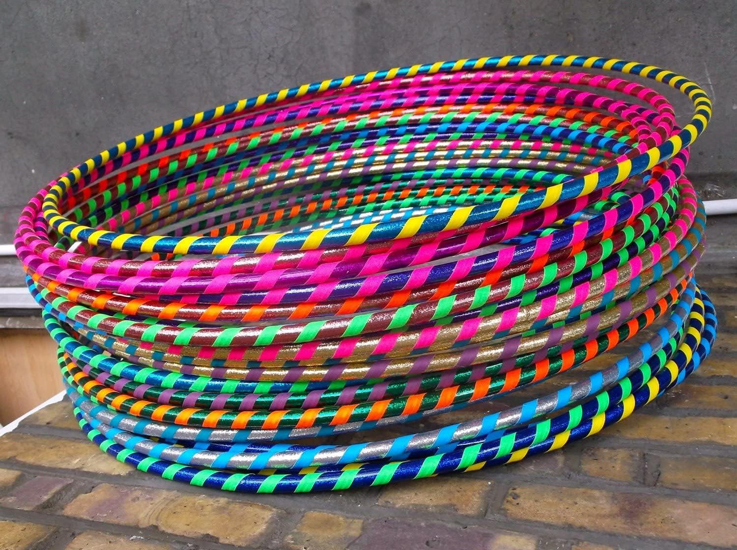 10x Spiral Glitter Kids/Adults Small Large Hula Hoops DIA:60cm Sporting ...