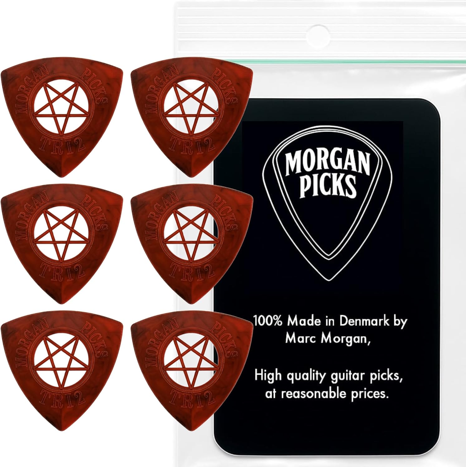 Amazon.com: Morgan Picks Tri2-6 picks for guitar/bass. Pentagram cutout ...