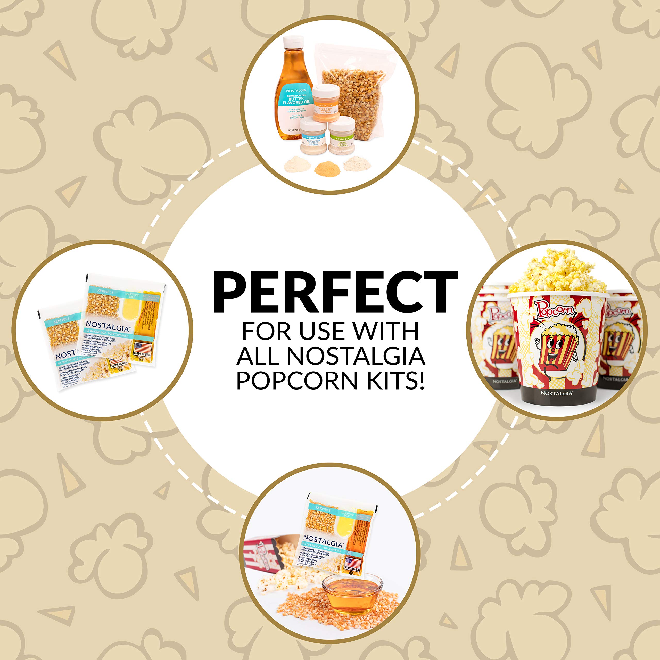 Nostalgia Popcorn Maker Professional Cart, 8 Oz Kettle Makes Up to 32 ...