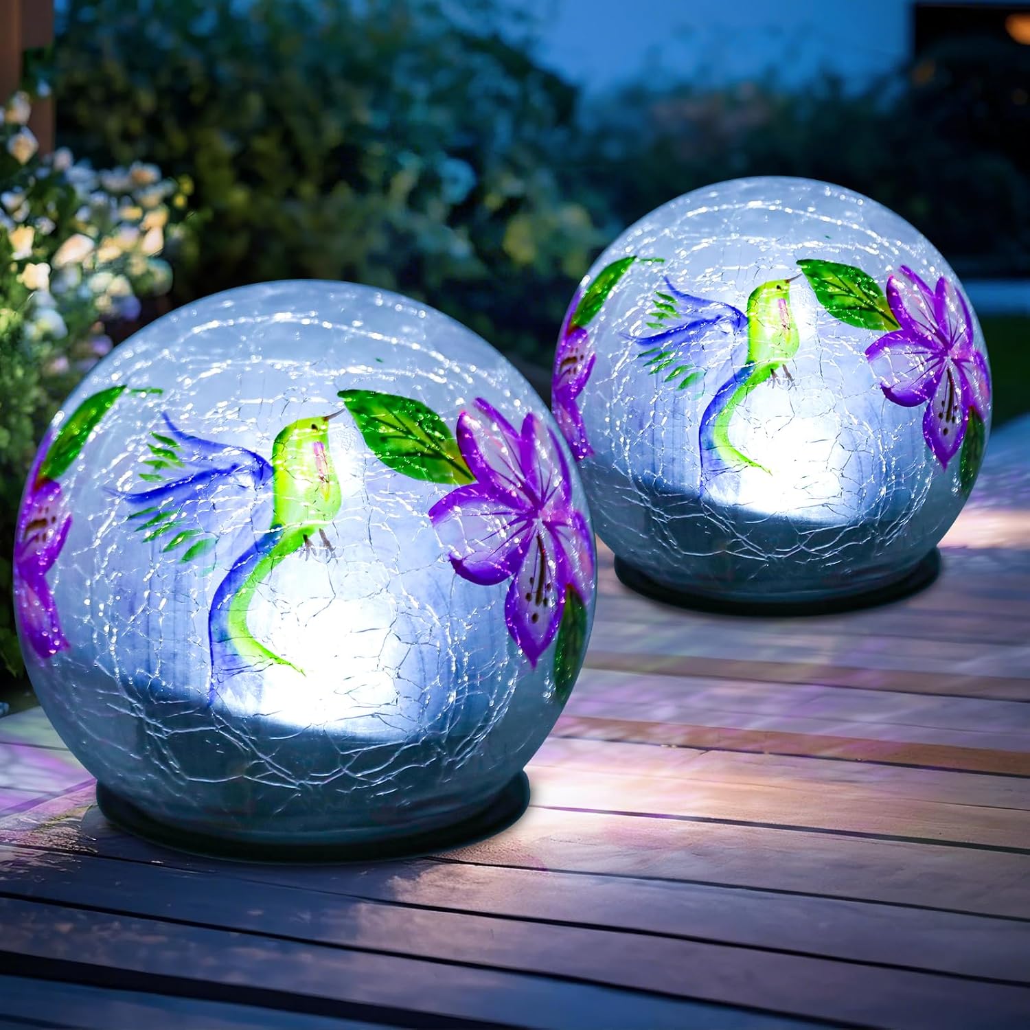 Amazon.com: 2 Pack Garden Solar Lights Outdoor Decorative, Glass Solar ...