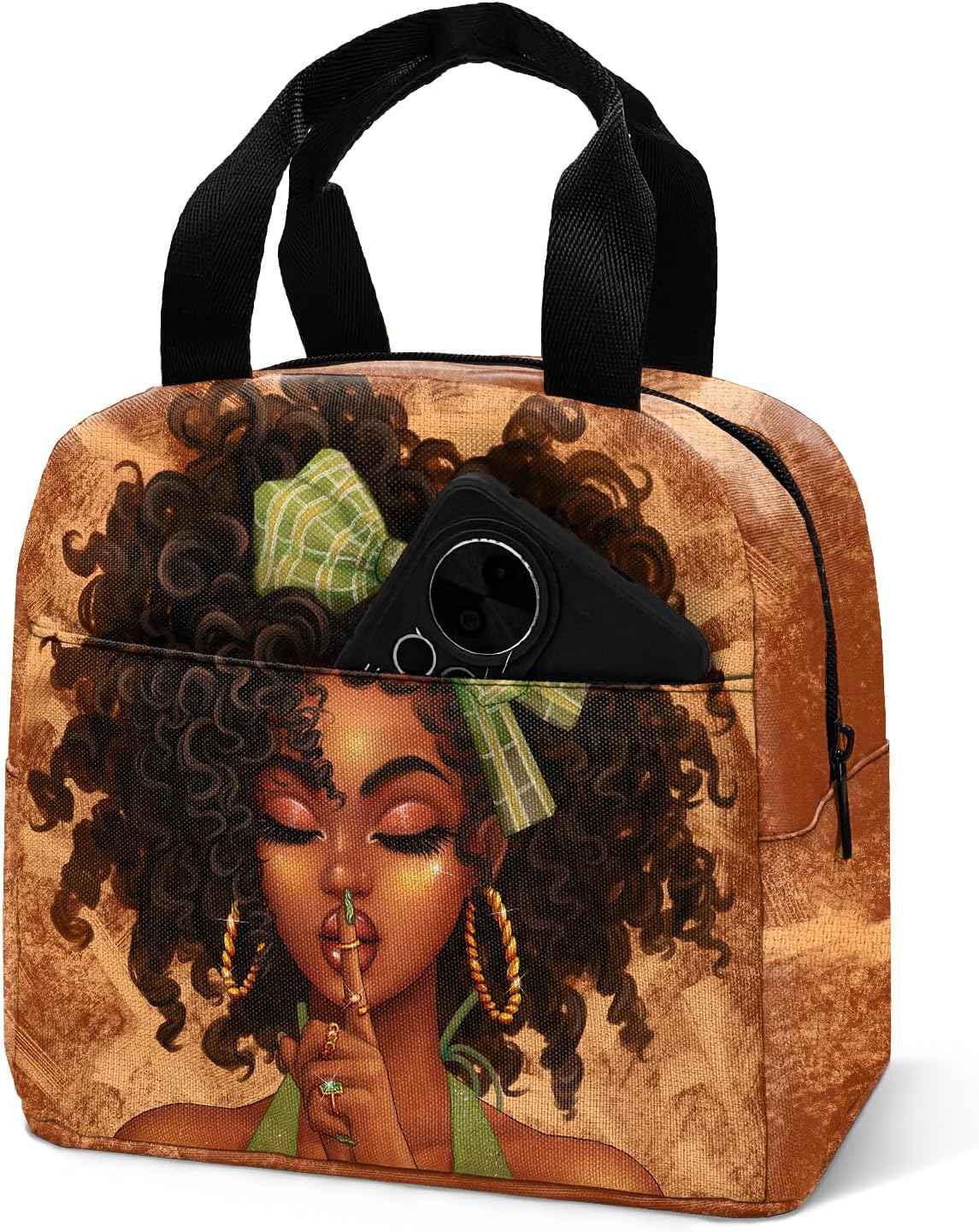 Amazon.com: Foinior African American Women Lunch Bag Reusable Black ...