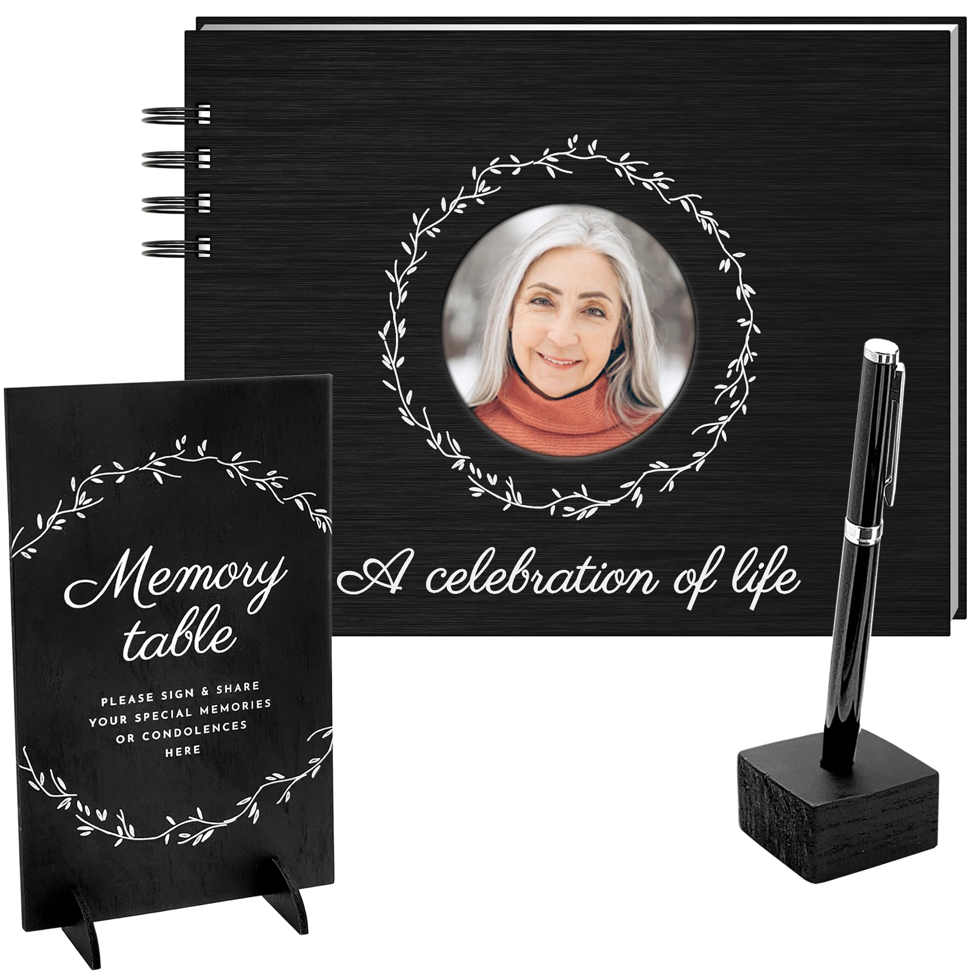 Celebration Of Life Memorial Service Funeral Guest Book Set - 64 Piece ...