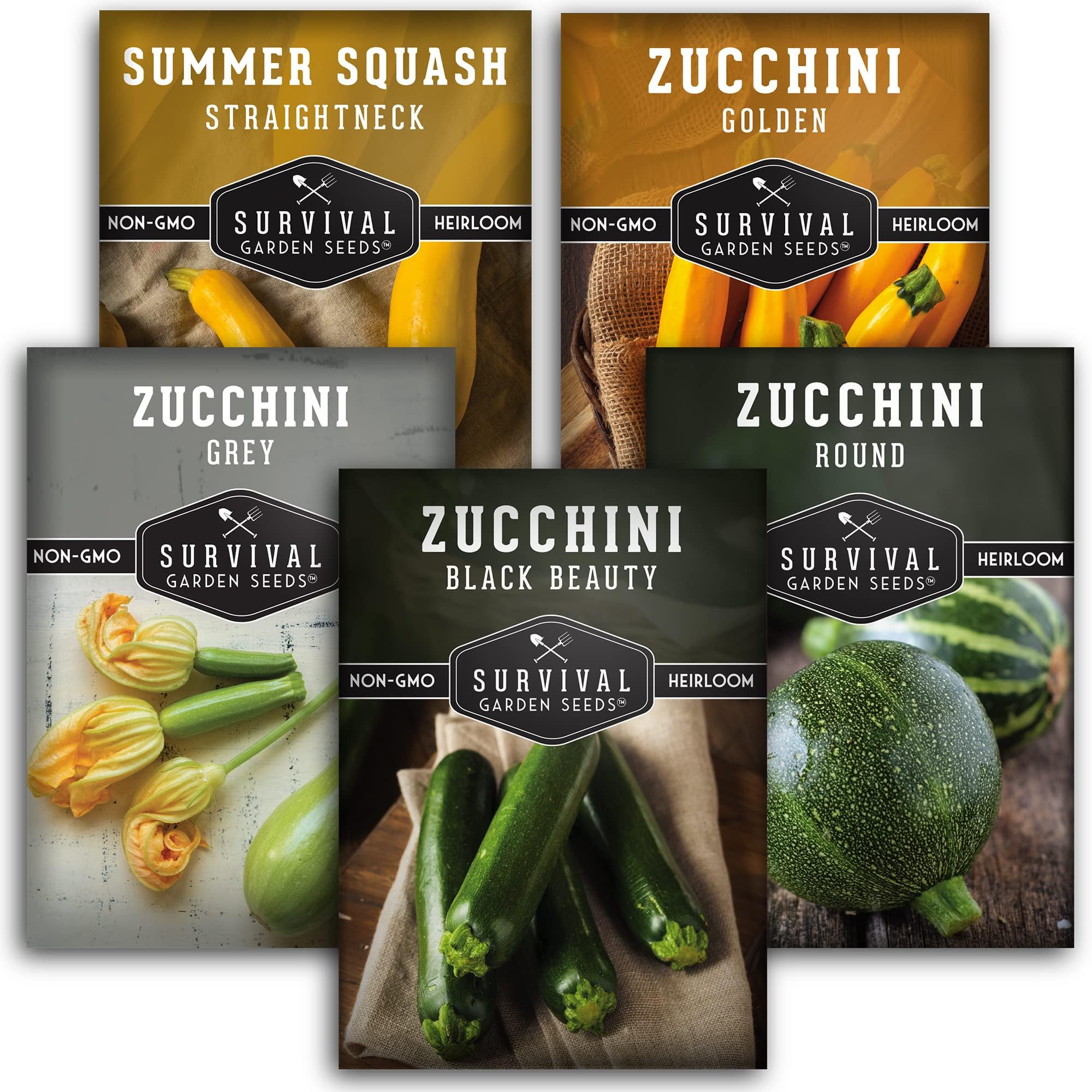 Amazon.com : Survival Garden Seeds Zucchini & Squash Collection Seed ...