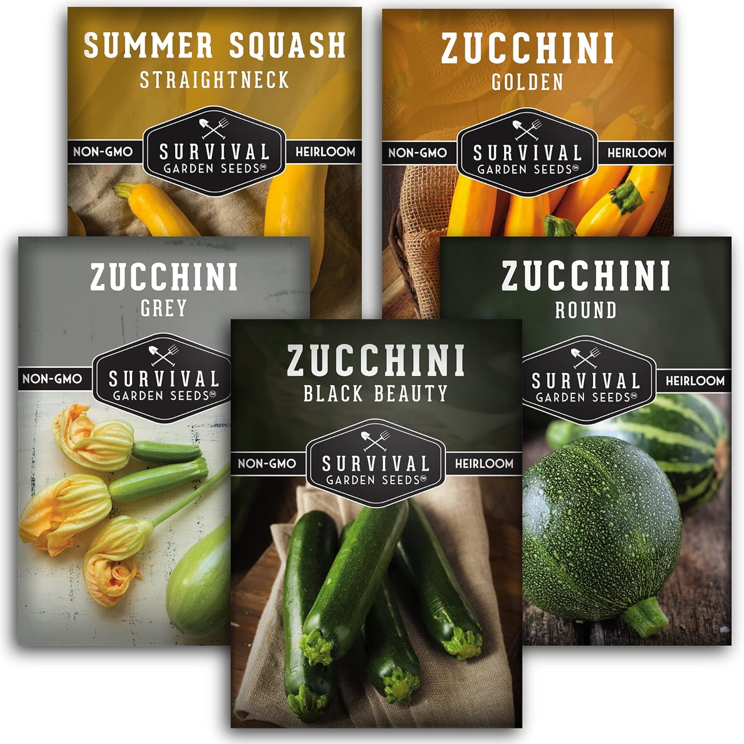 Amazon.com : Survival Garden Seeds Zucchini & Squash Collection Seed ...