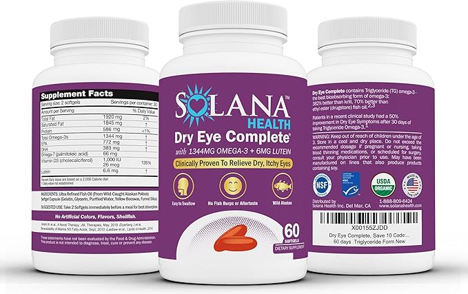 Amazon.com: Dry Eye Complete, Formulated for Dry Eyes, Supplement (3 ...