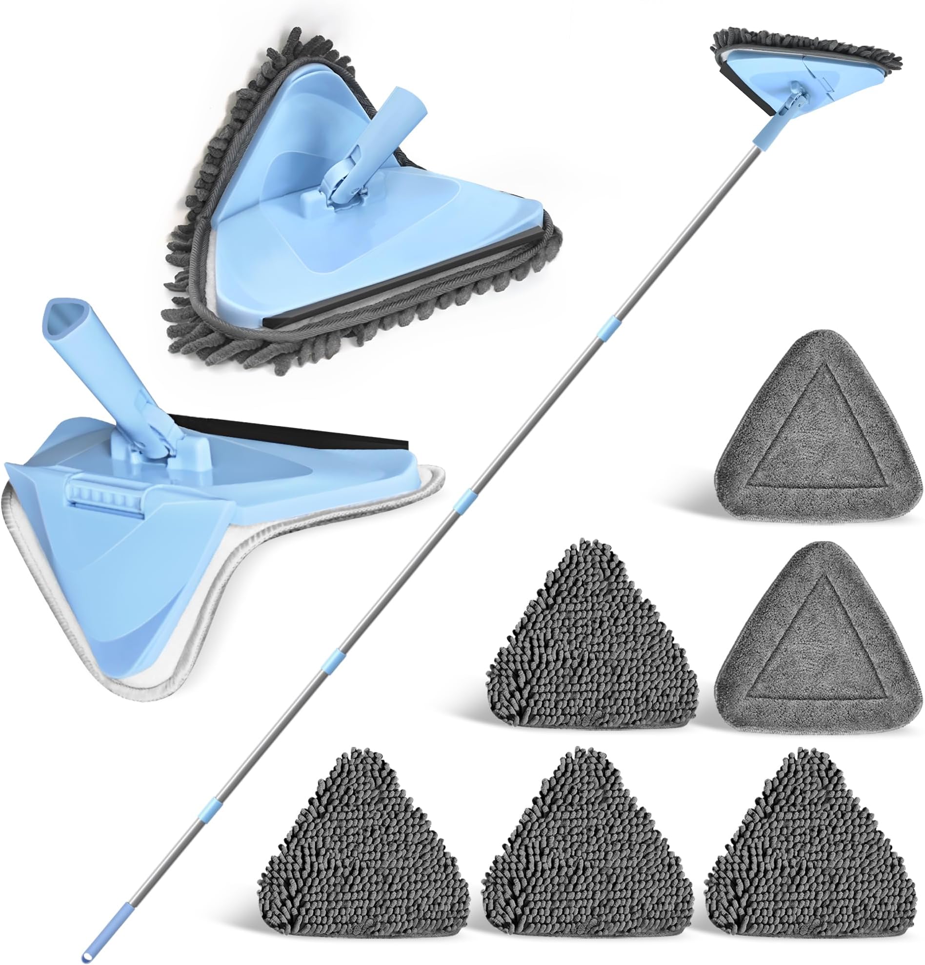 Amazon.com: 360° Rotatable Adjustable Cleaning Mop Triangle Squeeze Mop ...
